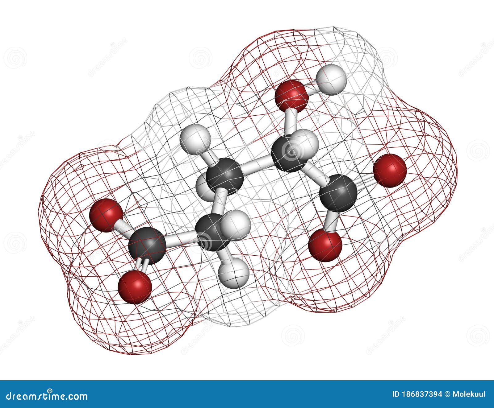 2-hydroxyglutarate Molecule. 3D Rendering Stock Illustration ...