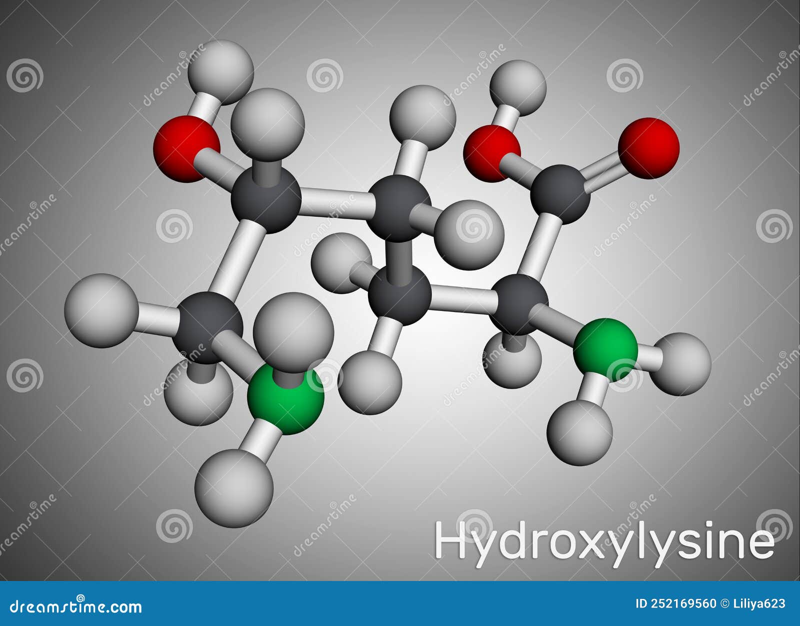 Hydroxylysine Molecule, Molecular Structures, Amino Acid, 3d Model ...