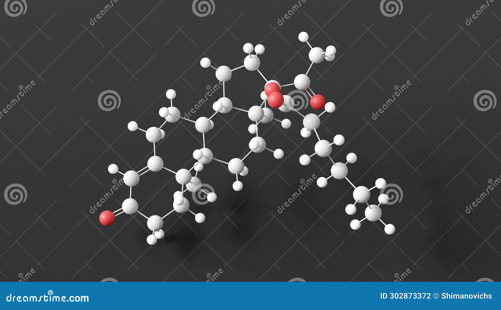 Hydroxyprogesterone Caproate Molecular Structure, Progestogen, Ball and ...