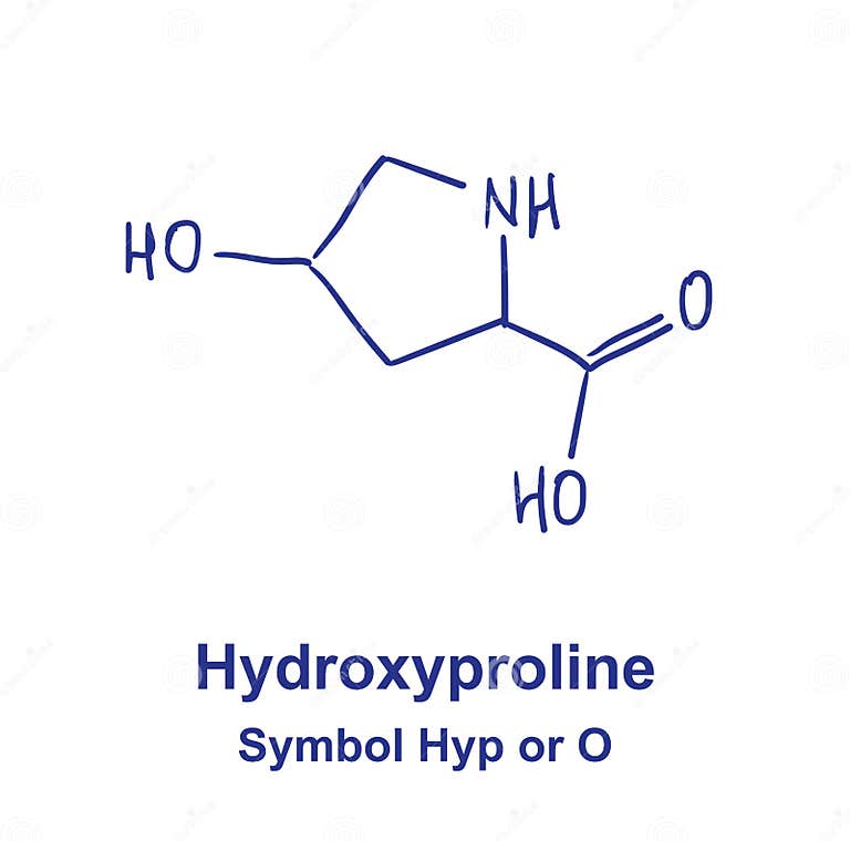 Hydroxyproline Chemical Structure. Vector Illustration Hand Drawn Stock ...