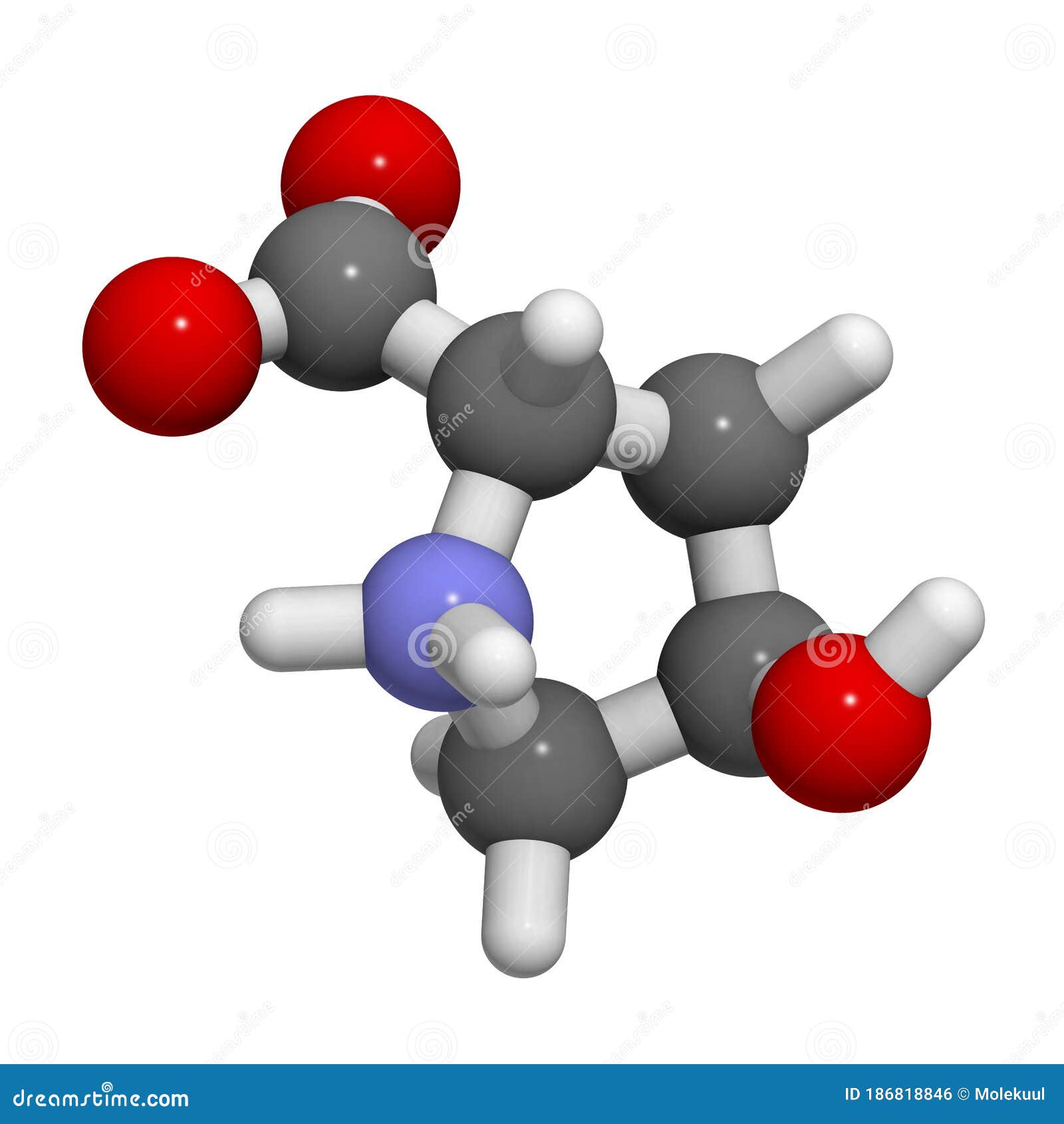 Hydroxyproline, Molecular Structures, Amino Acid, 3d Model, Structural ...