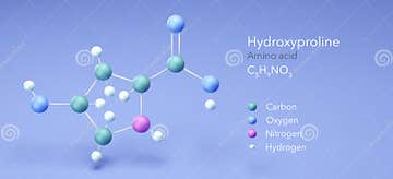 Hydroxyproline, Molecular Structures, Amino Acid, 3d Model, Structural ...