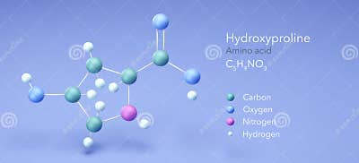 Hydroxyproline, Molecular Structures, Amino Acid, 3d Model, Structural ...