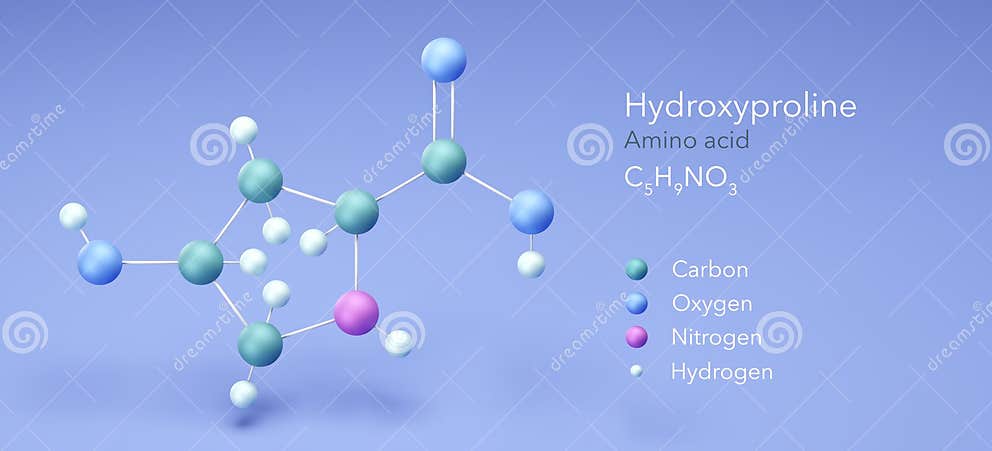 Hydroxyproline, Molecular Structures, Amino Acid, 3d Model, Structural ...