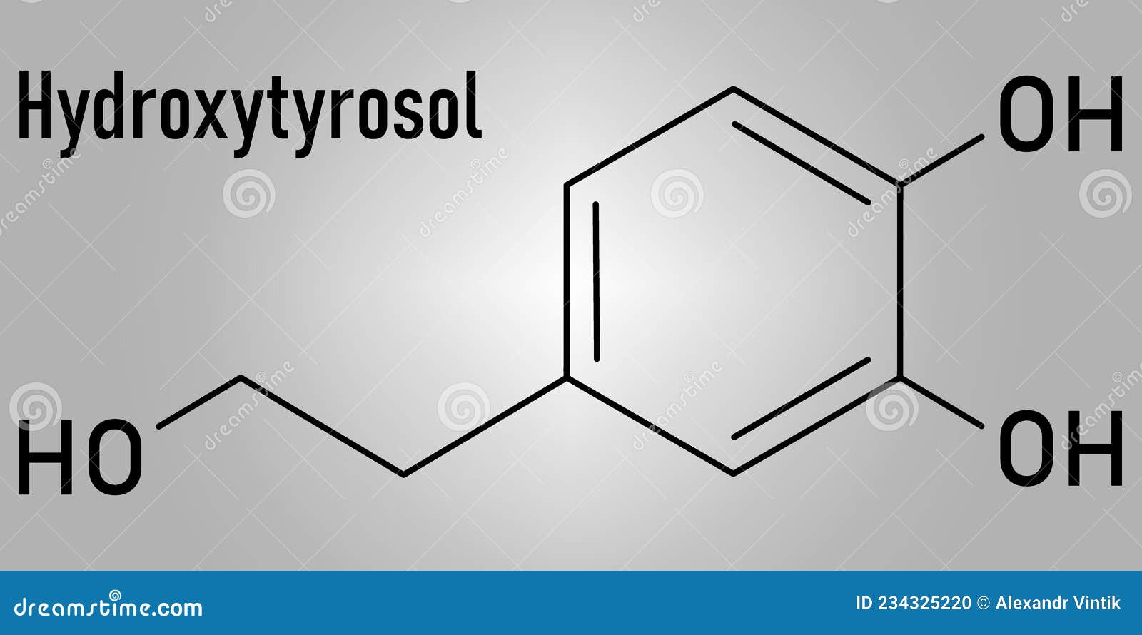 Hydroxytyrosol Molecule. Skeletal Formula. Vector Illustration ...
