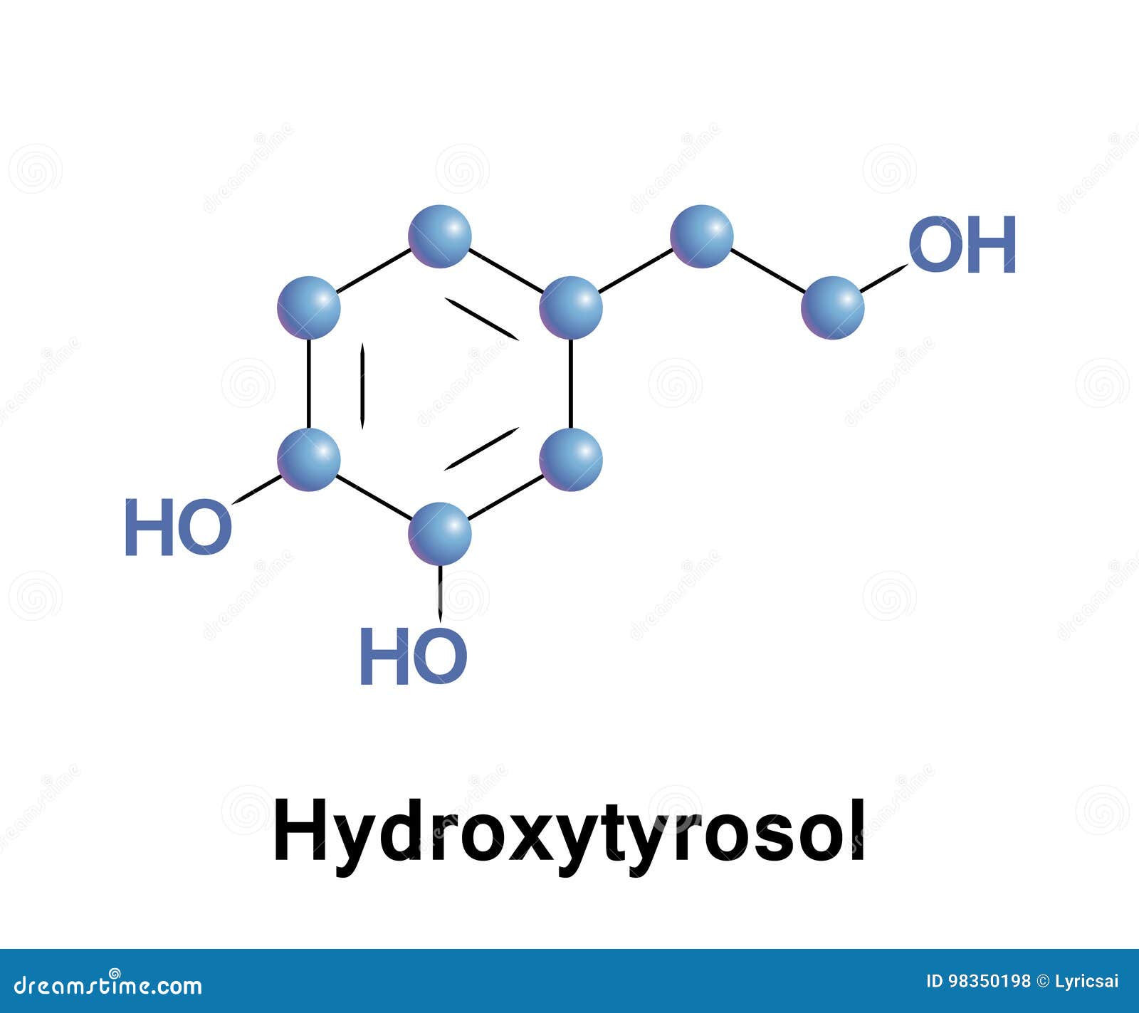 Hydroxytyrosol is a Phenylethanoid Stock Vector - Illustration of ...