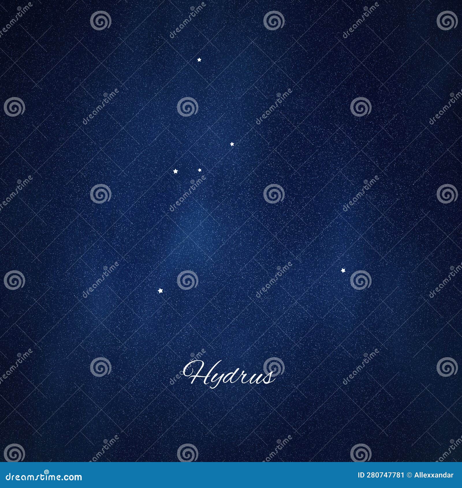 Hydrus Constellation, Cluster of Stars, Water Snake Constellation Stock ...