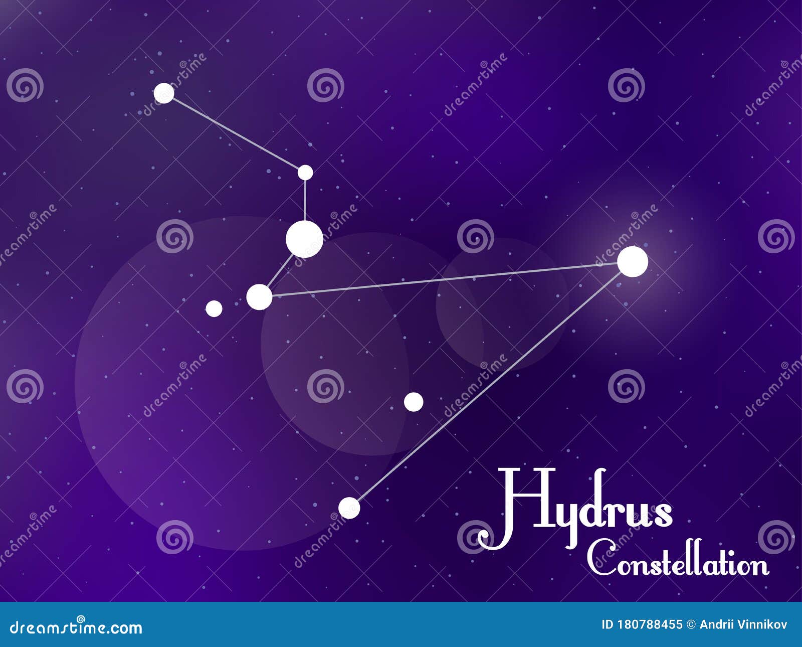 Hydrus Constellation, Vector Illustration With Basic Stars ...