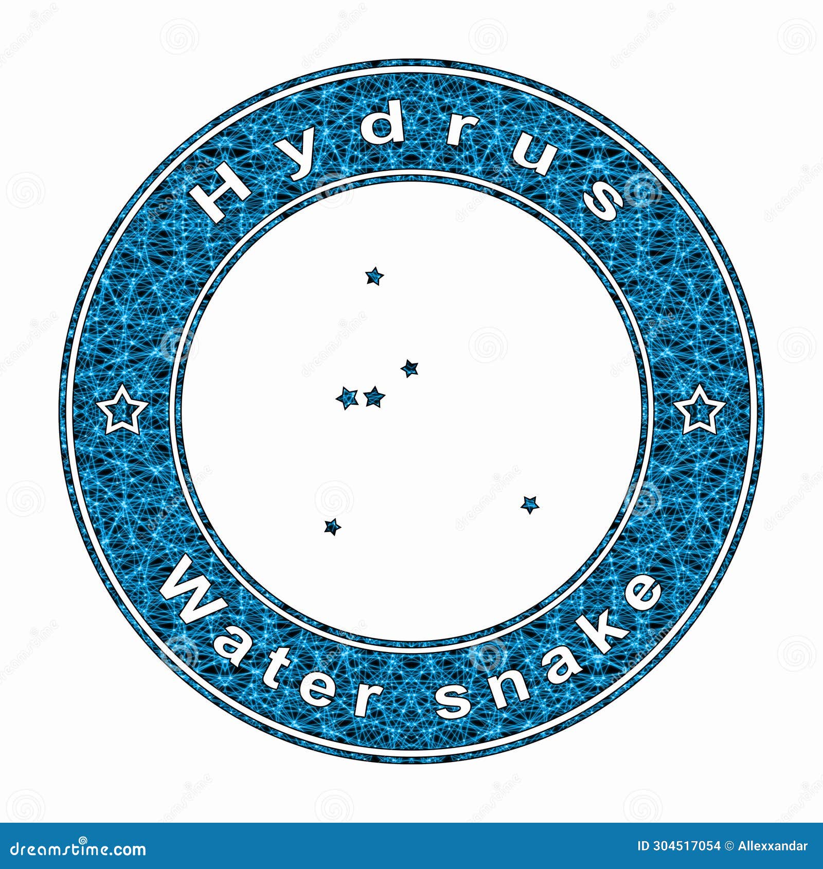 Hydrus Star Constellation, Night Sky Water Snake Royalty-Free Stock ...