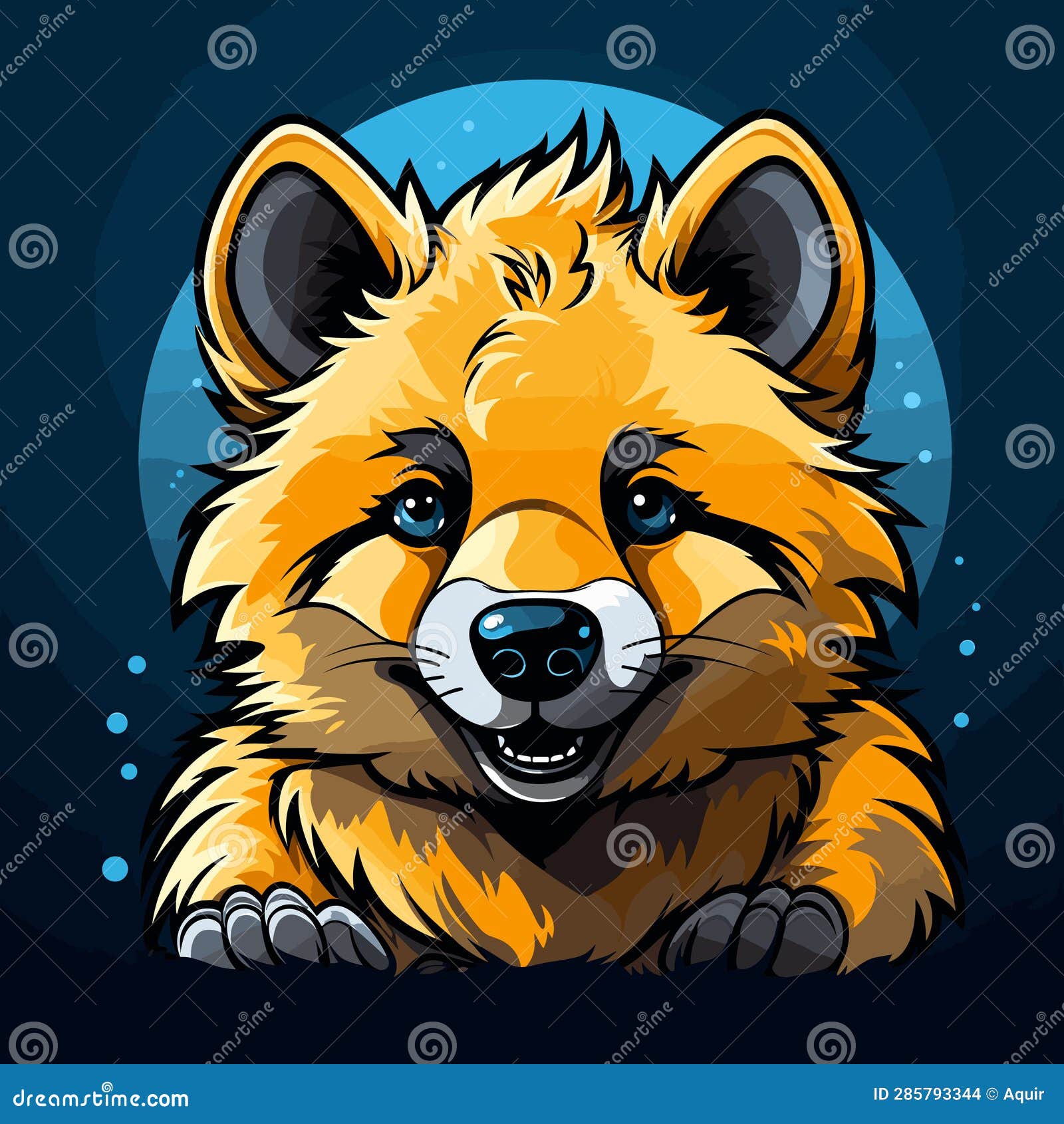Hyena. Hyena Hand-drawn Comic Illustration. Cute Vector Doodle Style ...