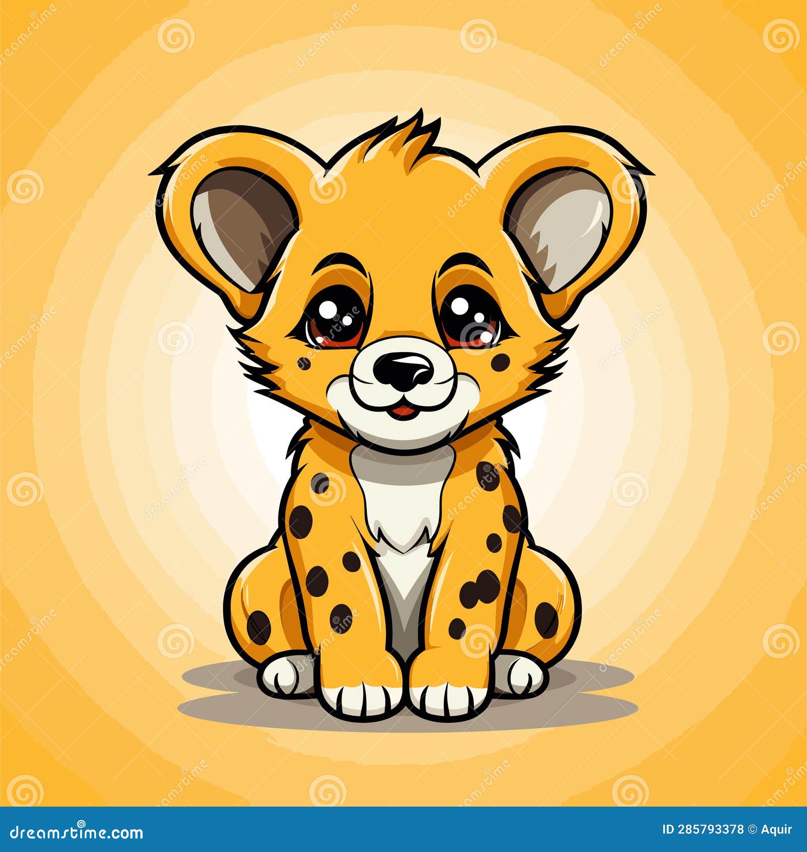 Hyena. Hyena Hand-drawn Comic Illustration. Cute Vector Doodle Style ...