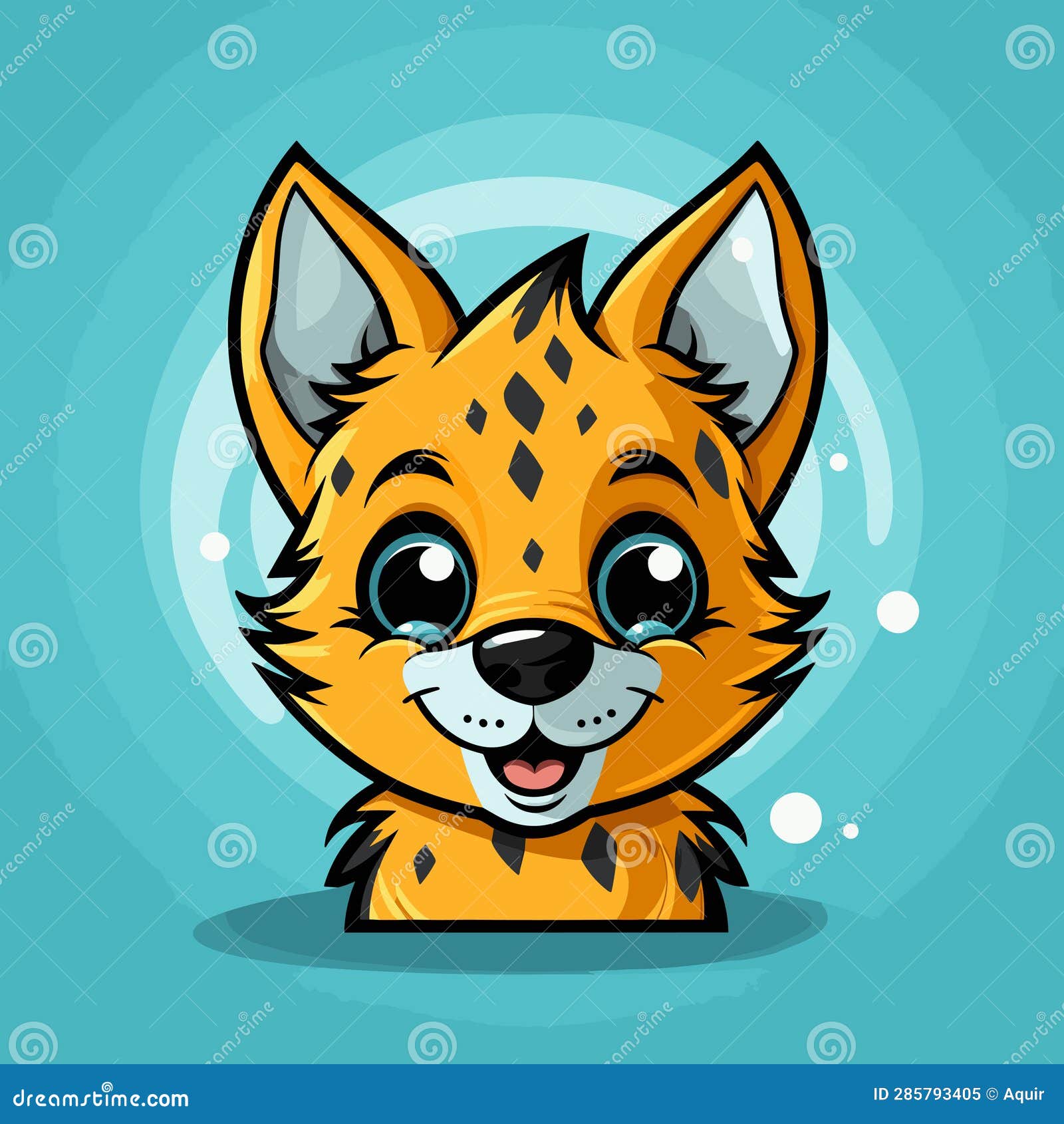 Hyena. Hyena Hand-drawn Comic Illustration. Cute Vector Doodle Style ...