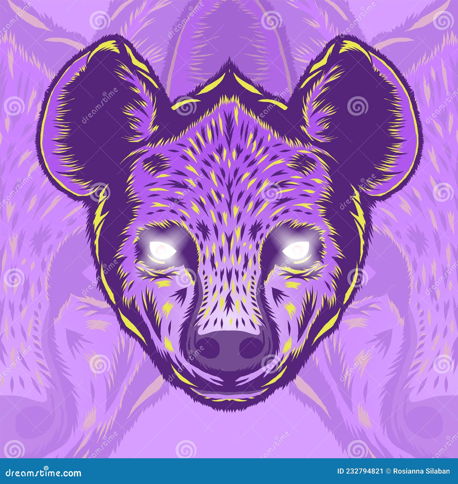 Hyena Head Illustration Design Stock Vector - Illustration of beast ...