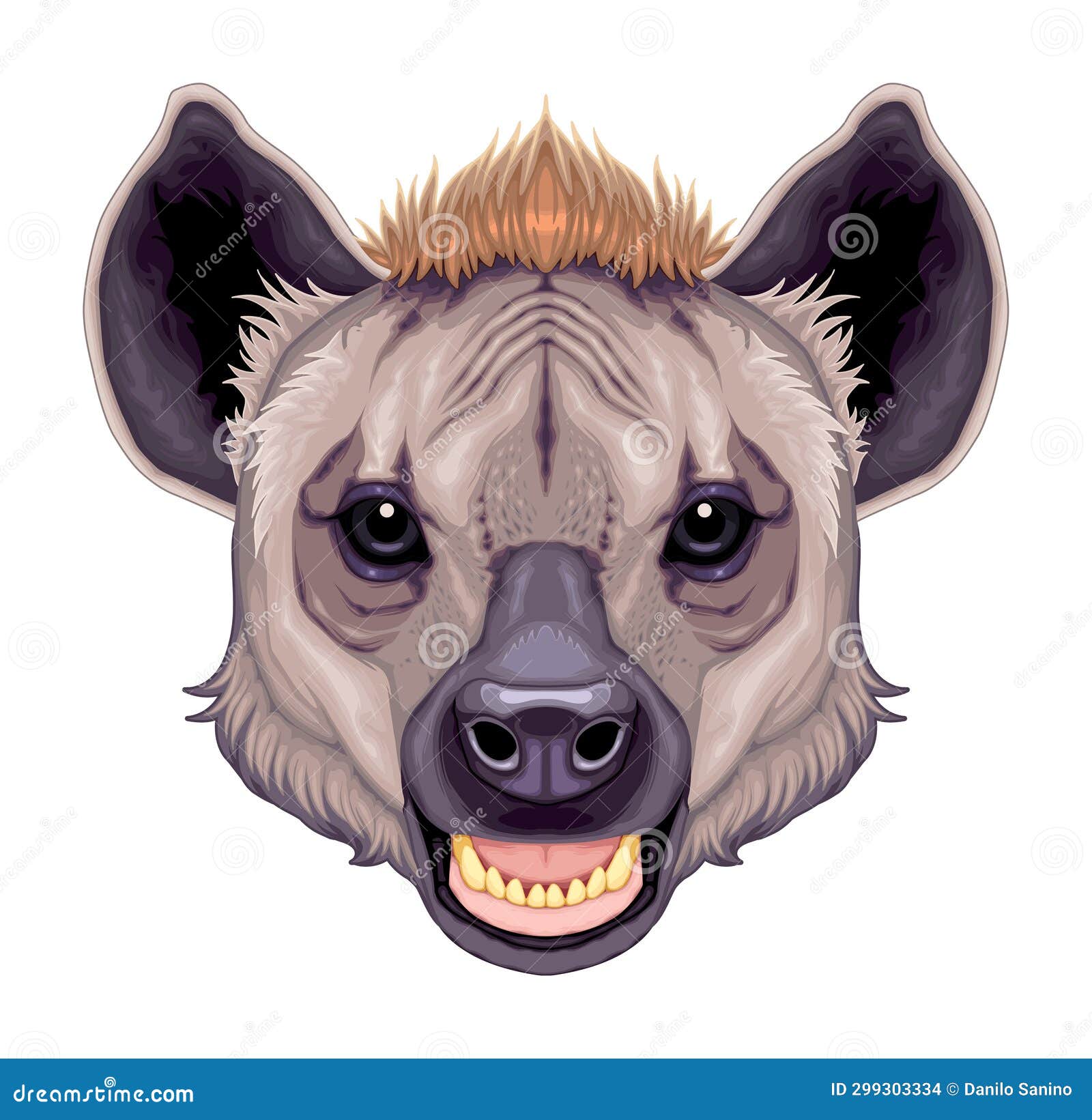 Hyena Head, Vector Isolated Animal Stock Illustration - Illustration of ...