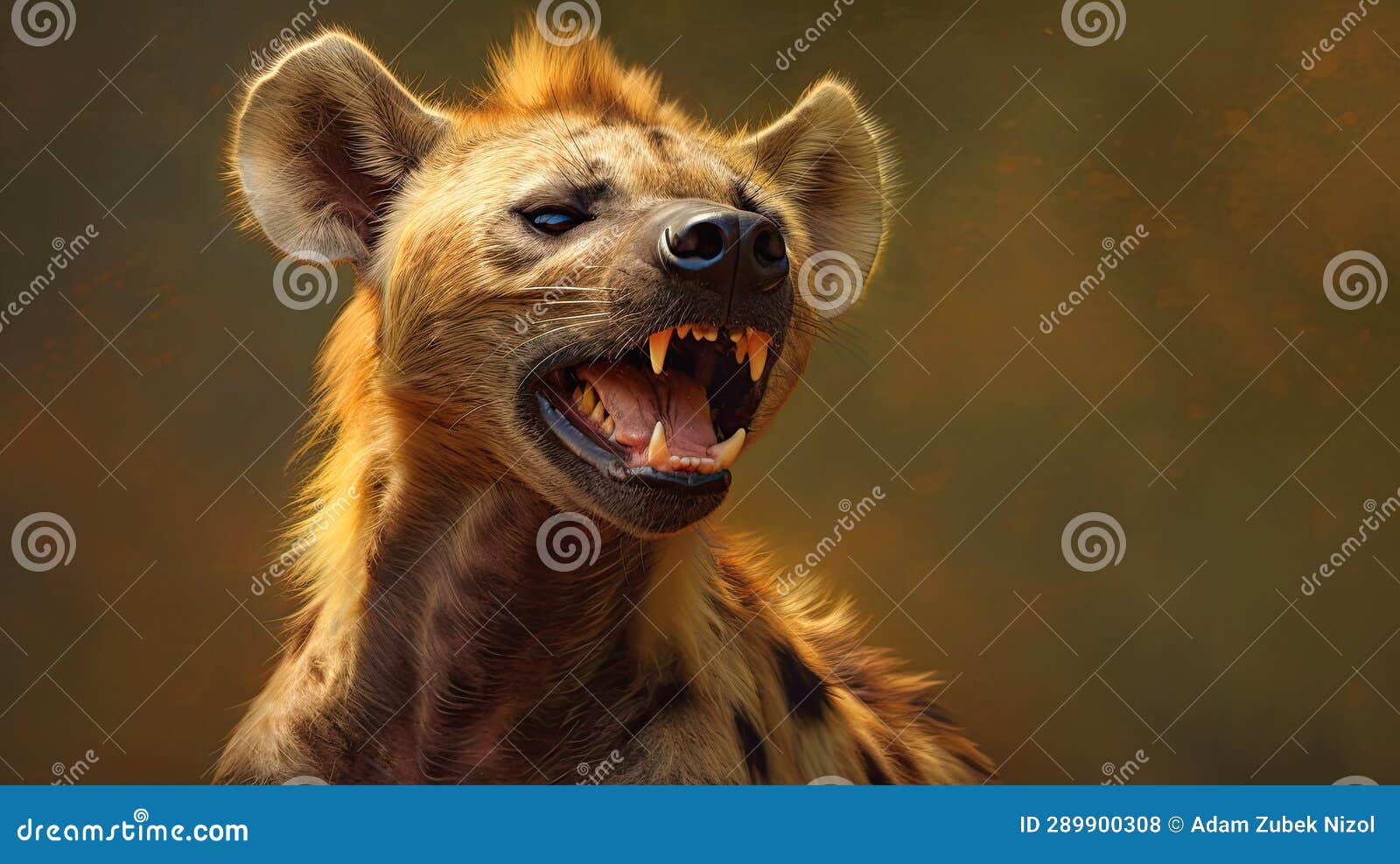 A Hyena with Its Mouth Open Stock Illustration - Illustration of ...
