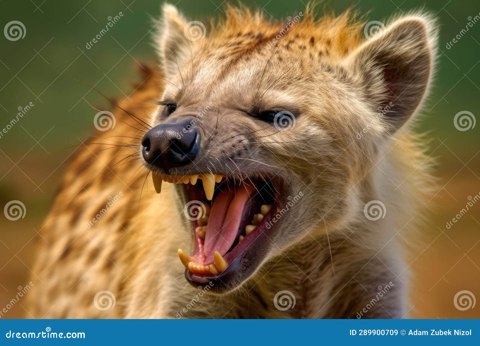 A Hyena with Its Mouth Open Stock Illustration - Illustration of ...