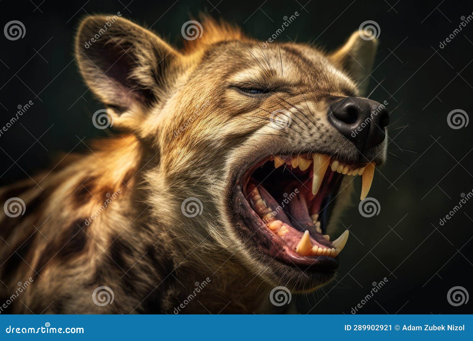 A Hyena with Its Mouth Open Stock Illustration - Illustration of ...