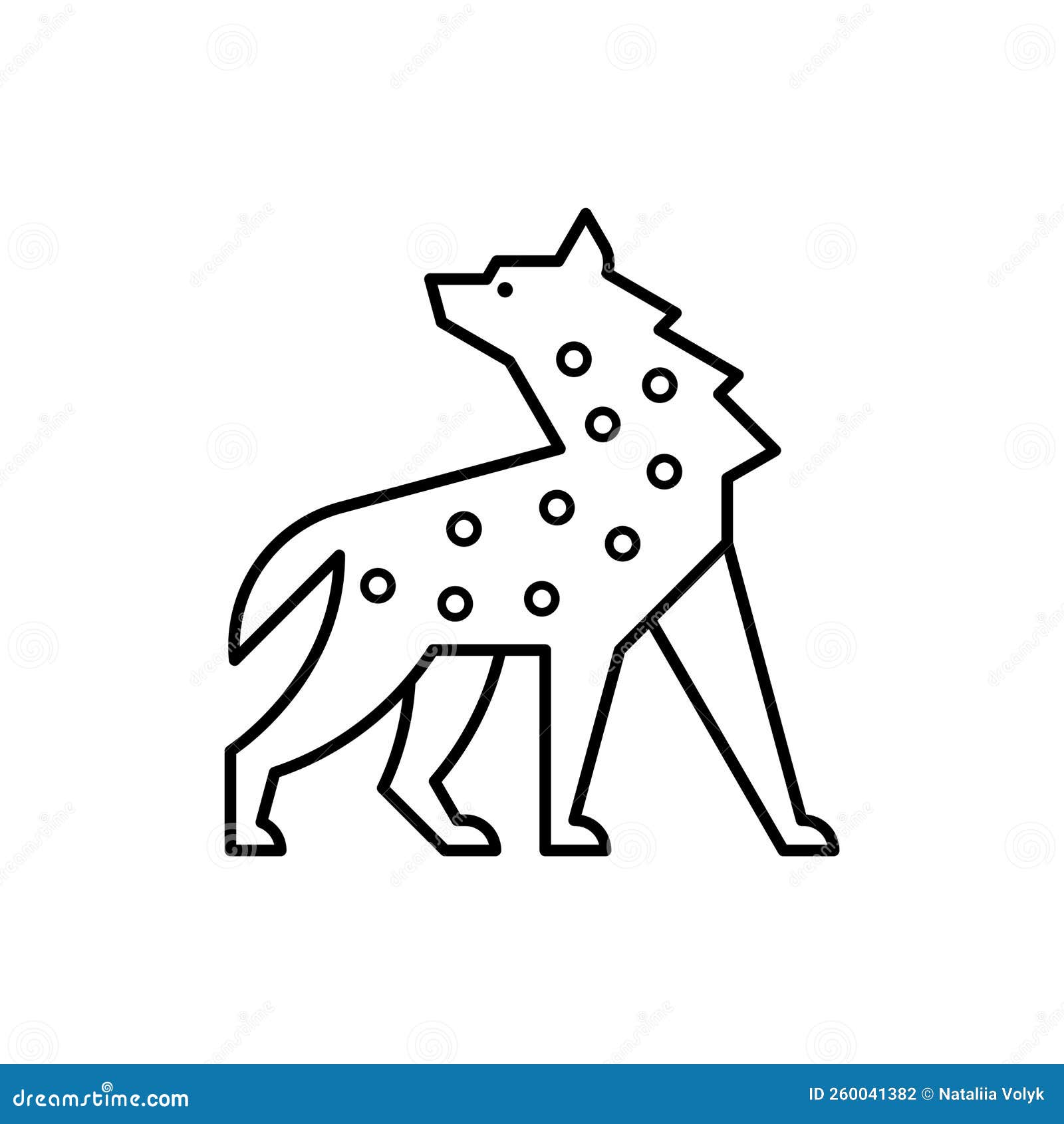 Hyena Logo stock vector. Illustration of graphic, drawn - 260041382