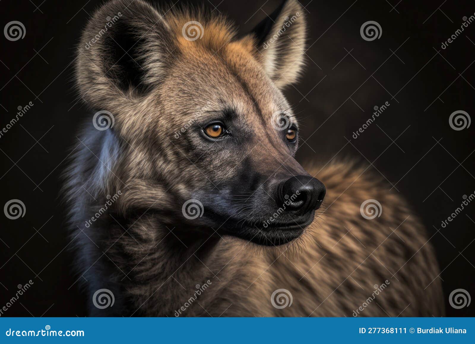 Hyena On Dark Black Background. Stock Image | CartoonDealer.com #275018803