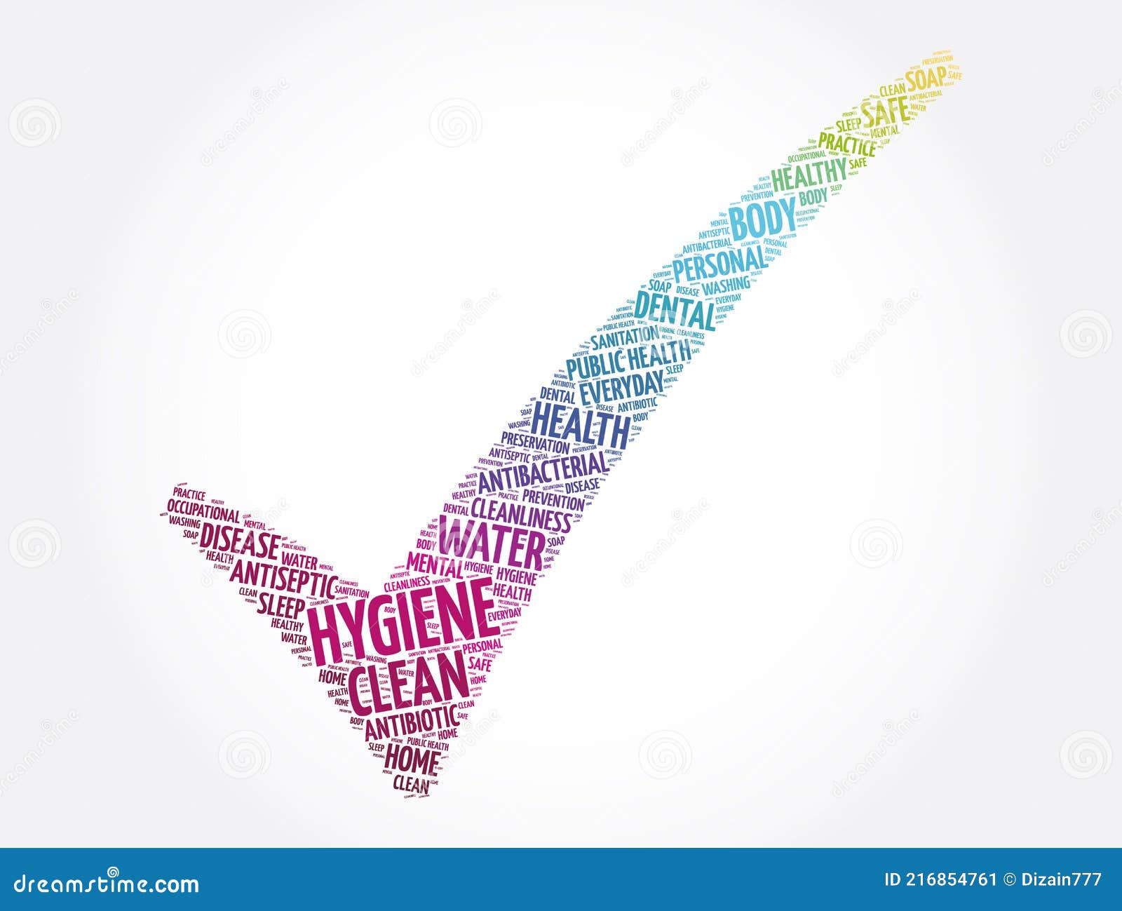 Hygiene Check Mark Word Cloud Collage, Health Concept Background Stock ...