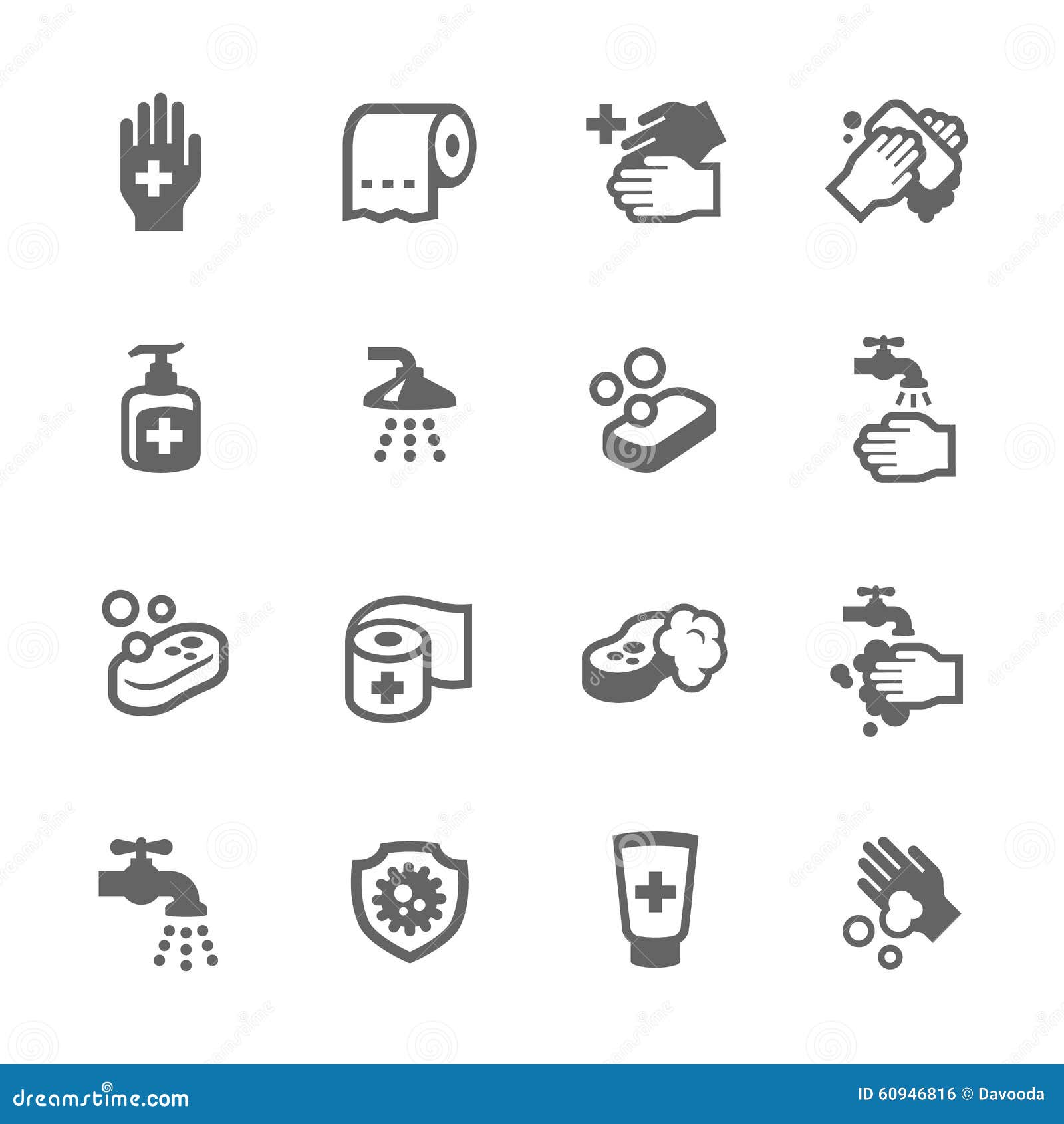 Hygiene Icons stock illustration. Illustration of clean - 60946816