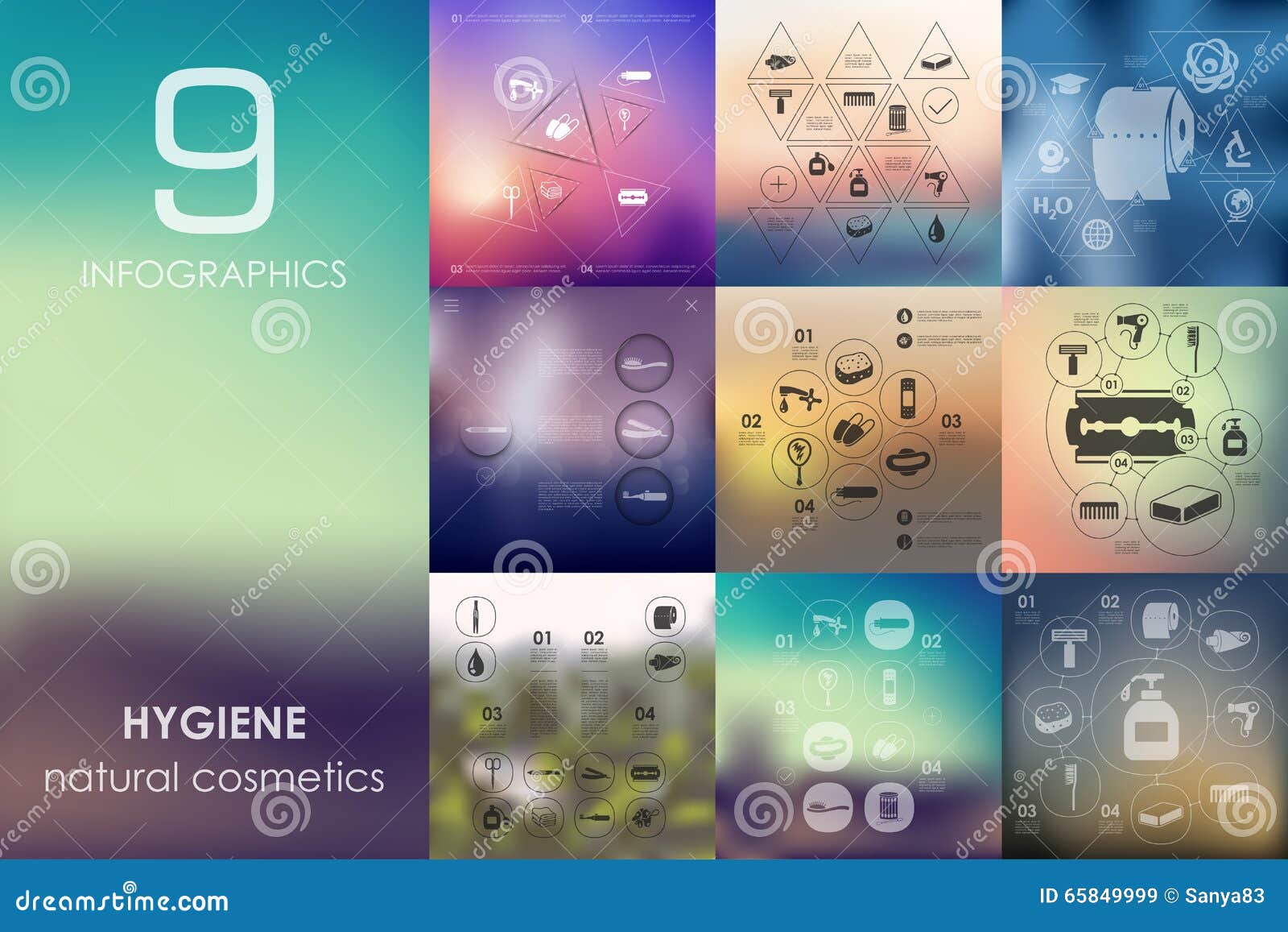 Hygiene Infographic with Unfocused Background Stock Vector ...