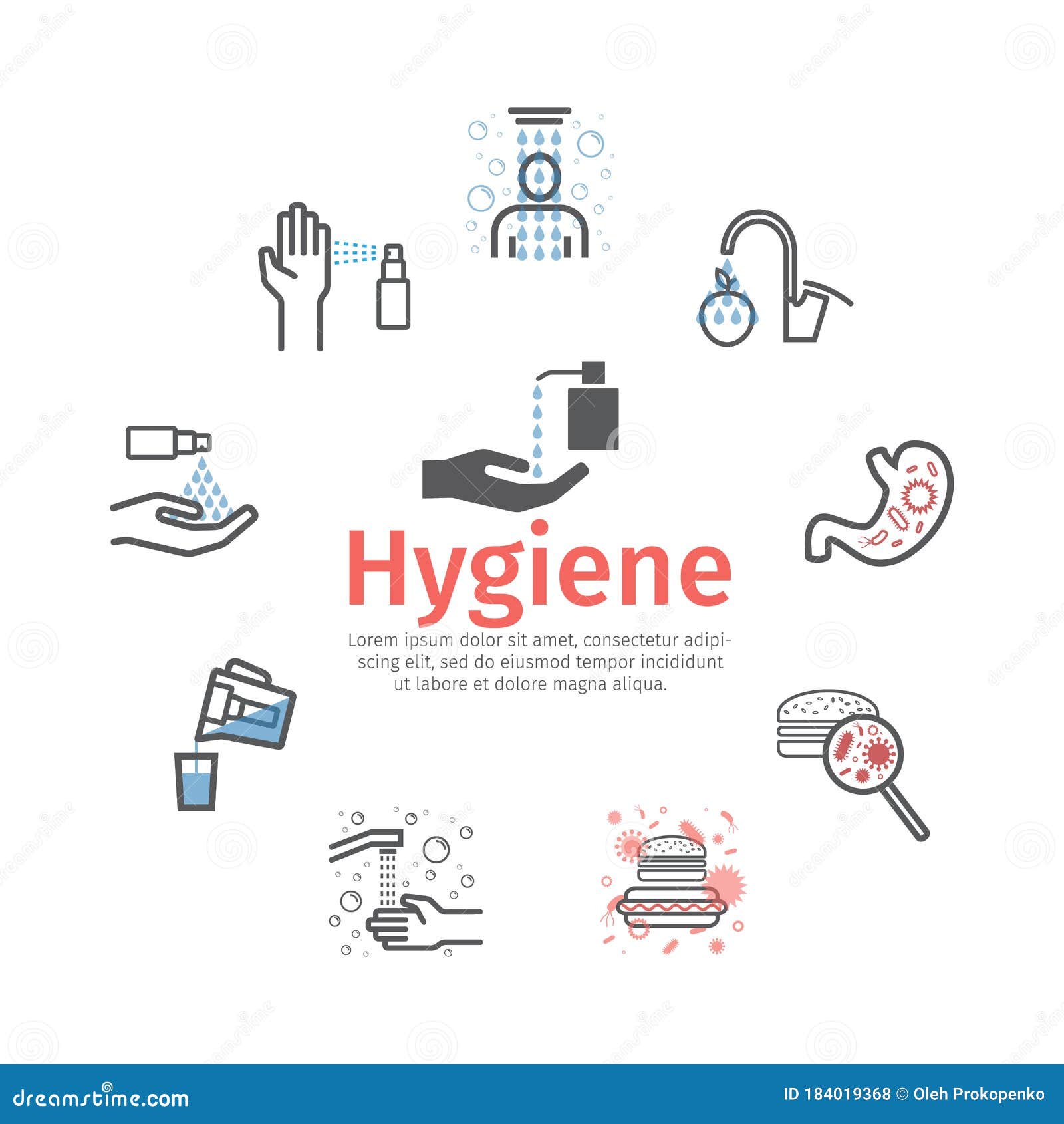 Hygiene Line Icons Set. Vector Signs for Web Graphics. Stock Vector ...