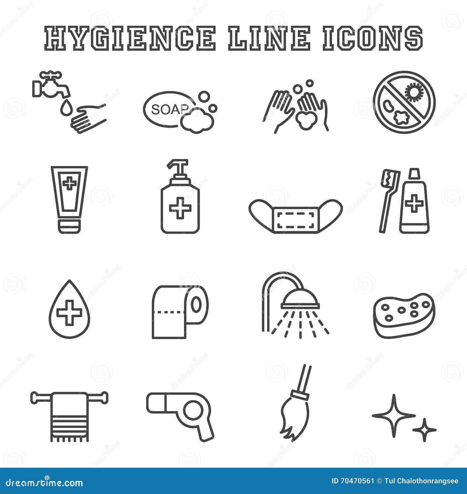 Hygiene line icons stock vector. Illustration of protect - 70470561