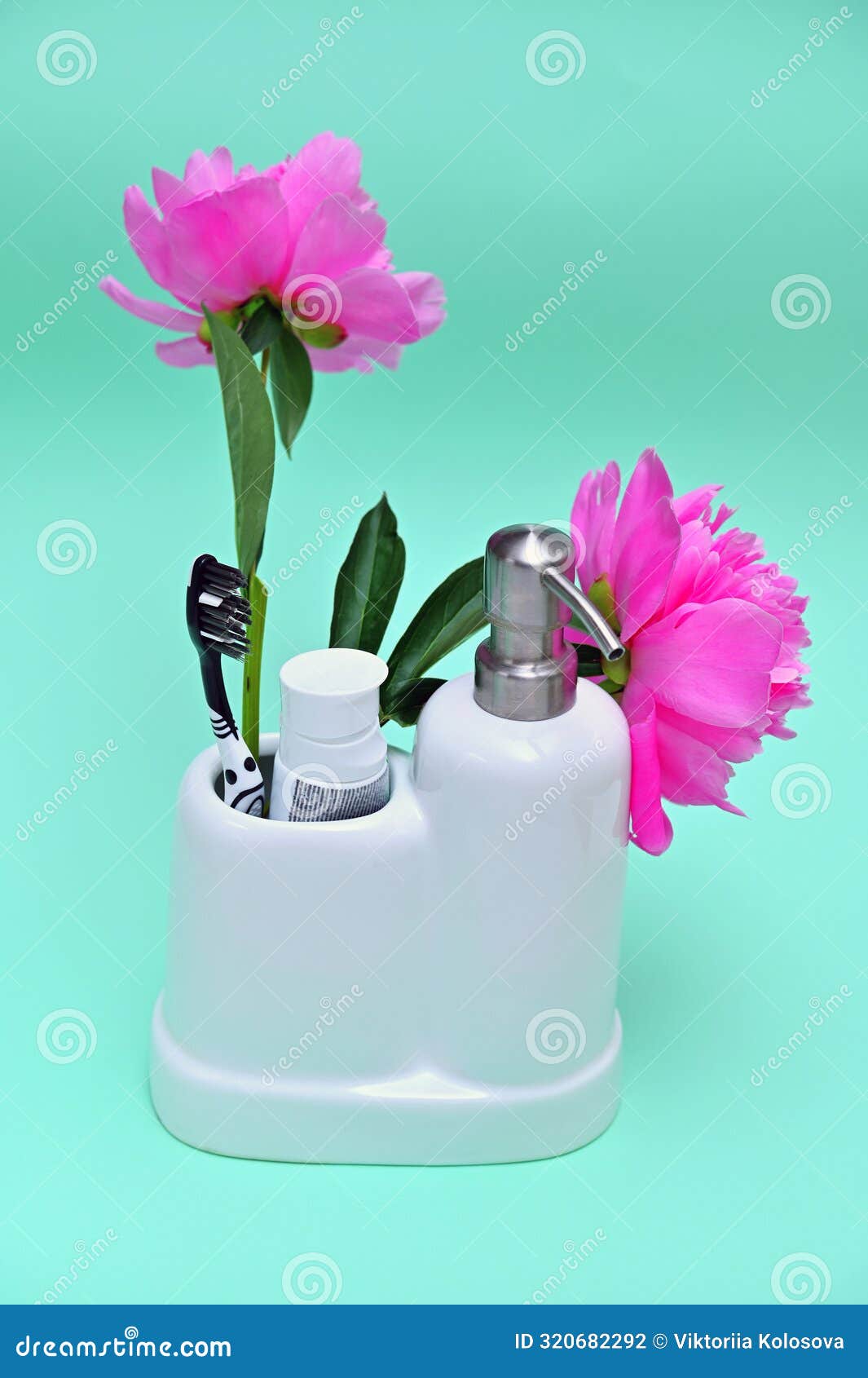 Hygiene Organizer, Soap Dispenser, Toothbrush and Toothpaste, and ...