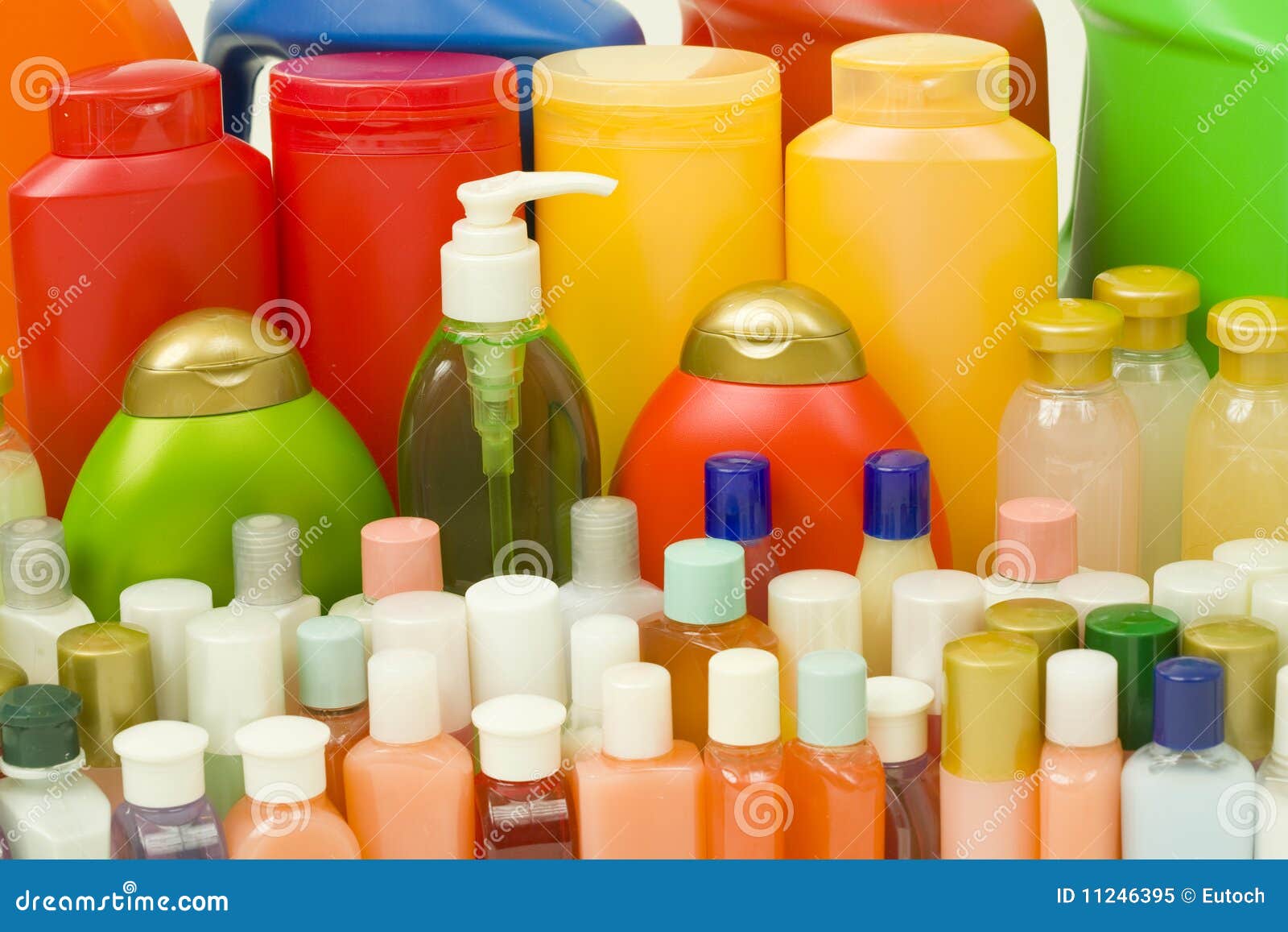 Hygiene Products in Colorful Bottles Stock Image - Image of health ...