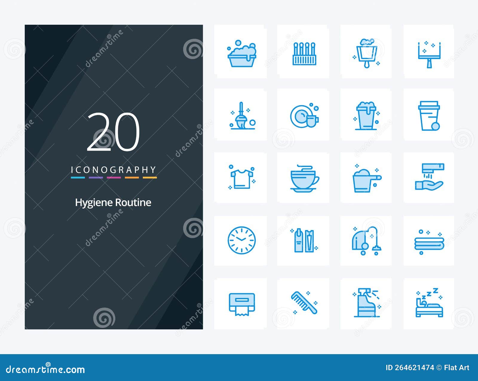 20 Hygiene Routine Blue Color Icon for Presentation Stock Vector ...