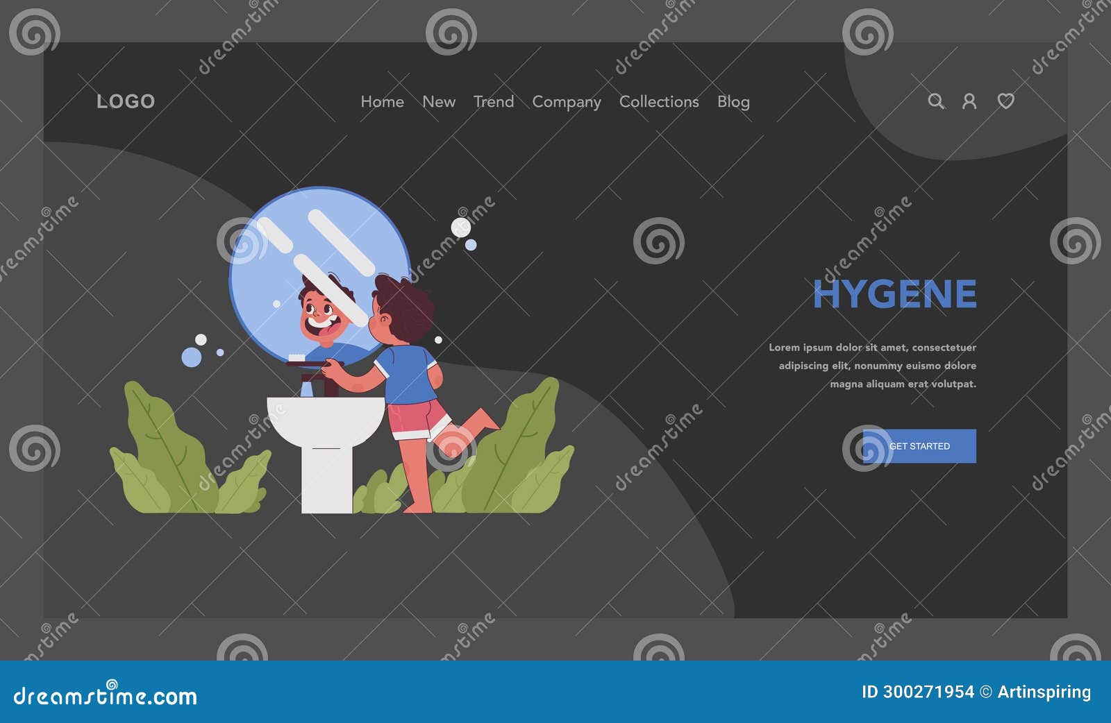 Daily Hygiene Routine Concept. Flat Vector Illustration | CartoonDealer ...