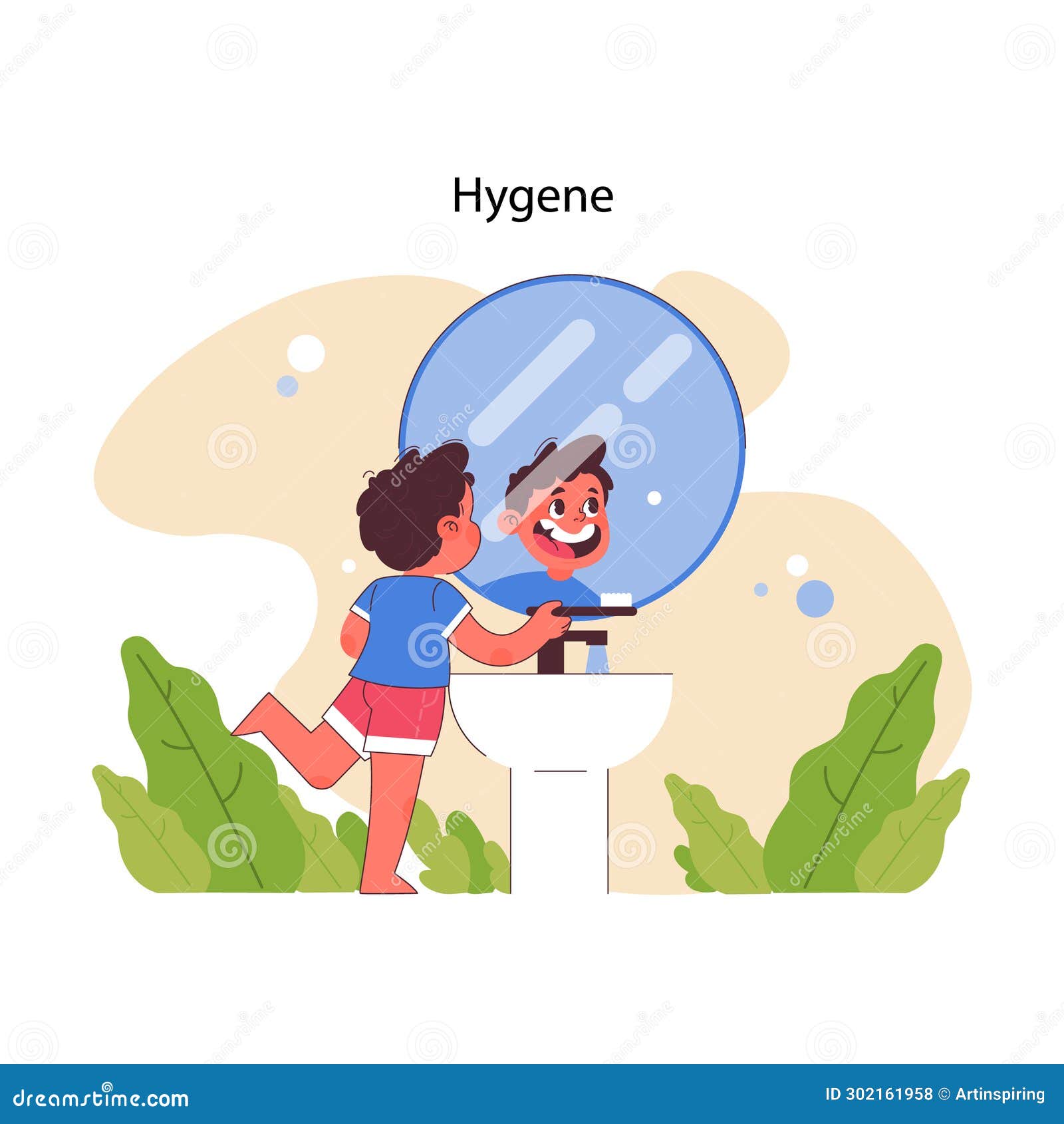 Daily Hygiene Routine Concept. Flat Vector Illustration Stock Vector ...