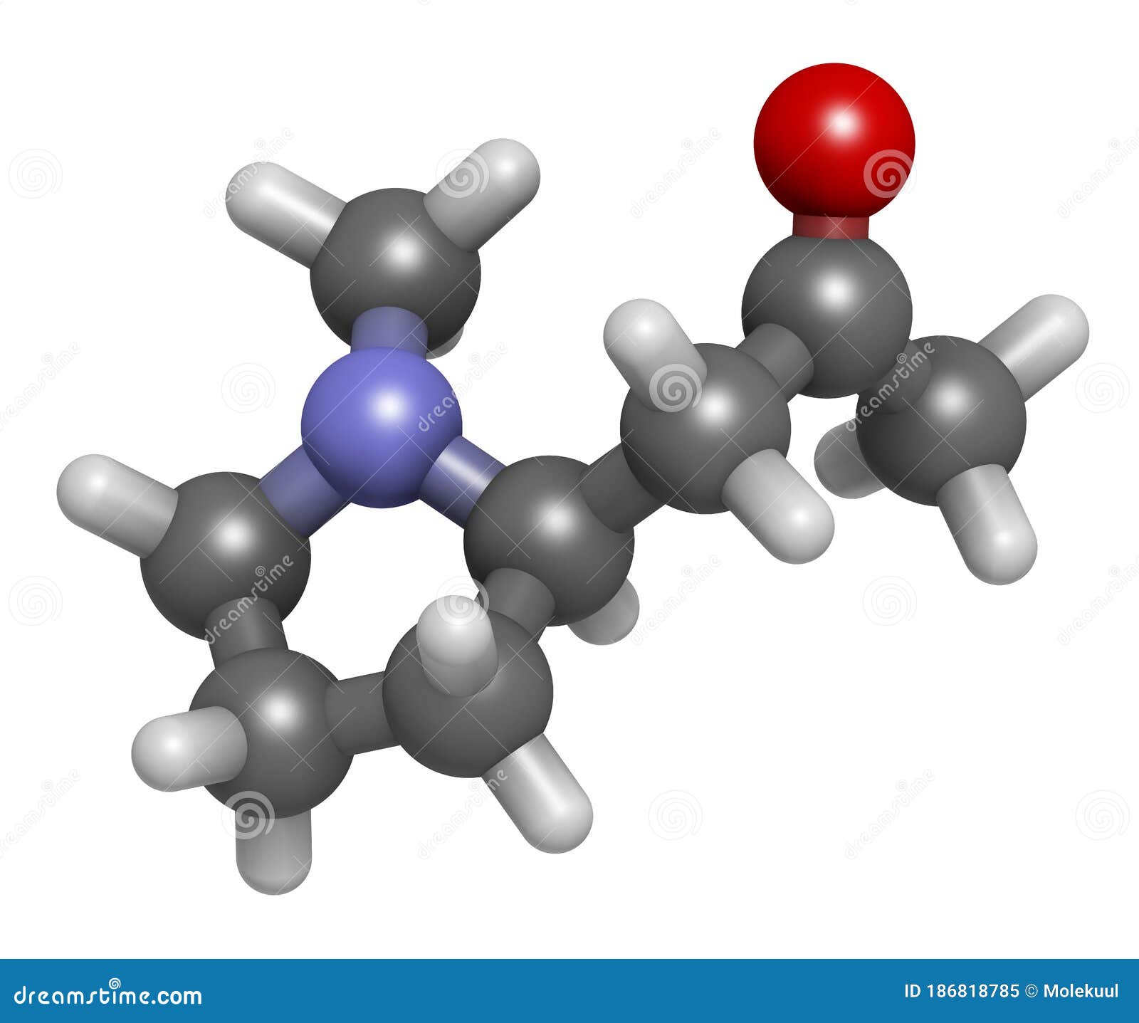 Hygrine Coca Alkaloid Molecule. 3D Rendering Stock Illustration ...