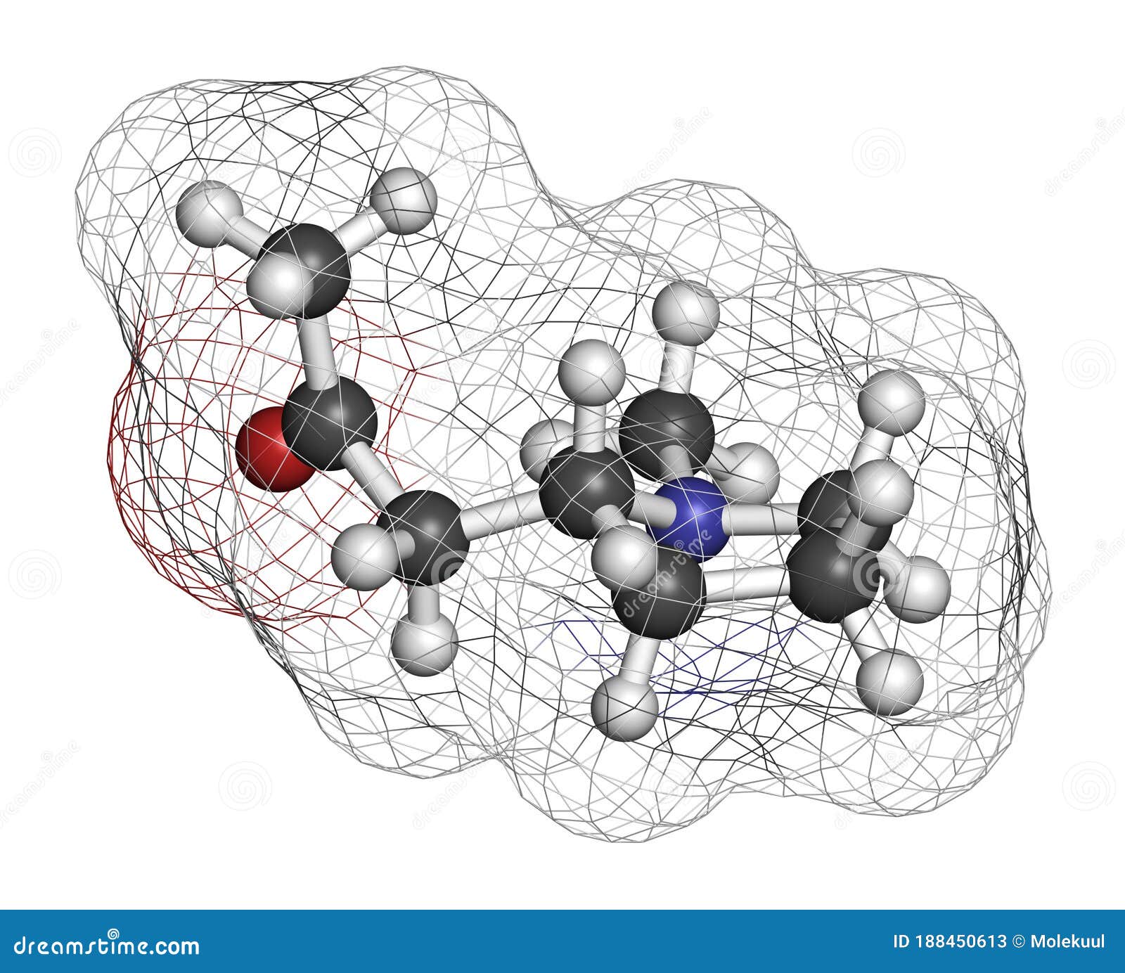 Hygrine Coca Alkaloid Molecule. 3D Rendering Stock Illustration ...