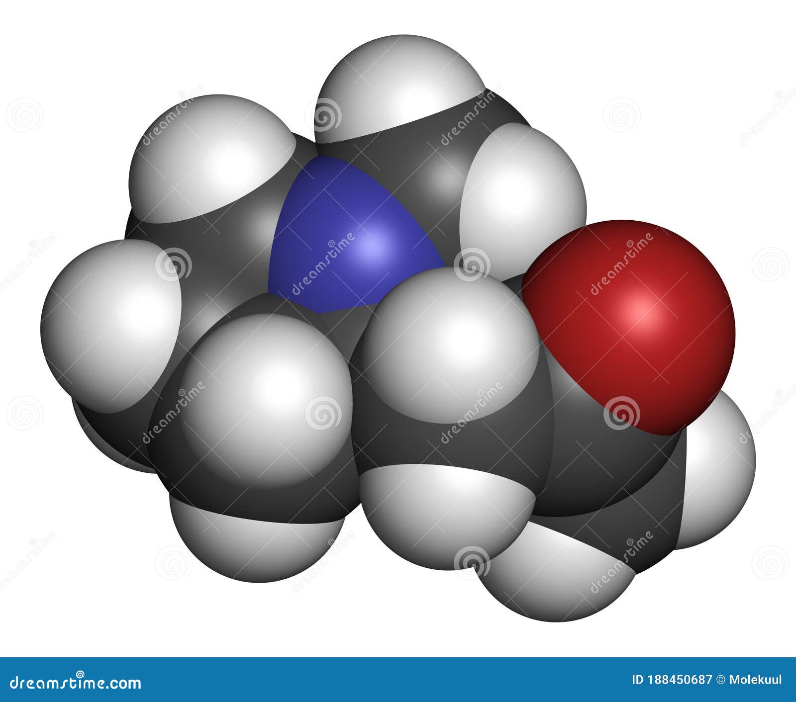 Hygrine Coca Alkaloid Molecule. 3D Rendering Stock Illustration ...