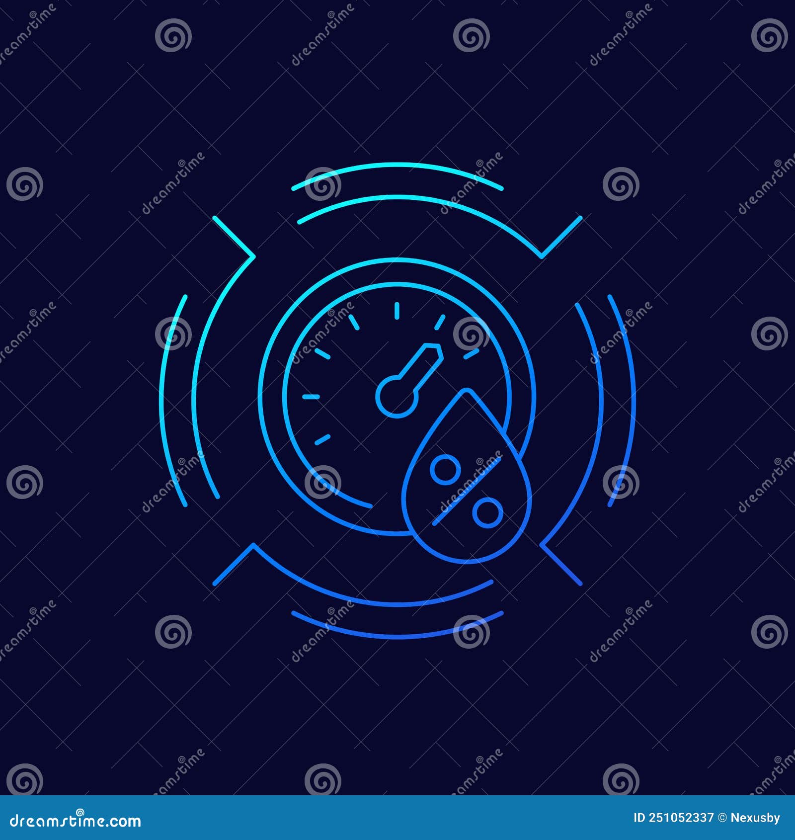 Hygrometer Line Icon, Humidity Control Vector Stock Vector ...