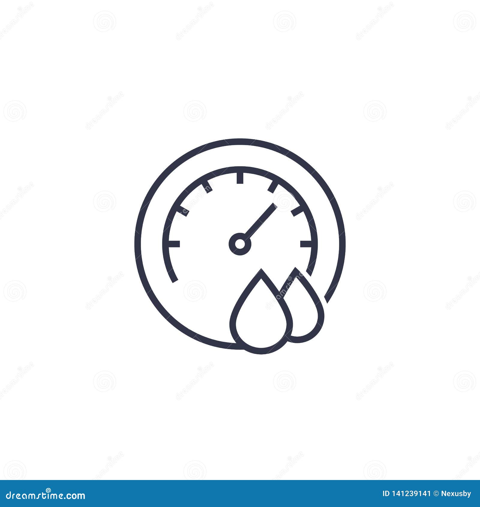 Hygrometer Vector Line Icon Stock Vector - Illustration of level ...