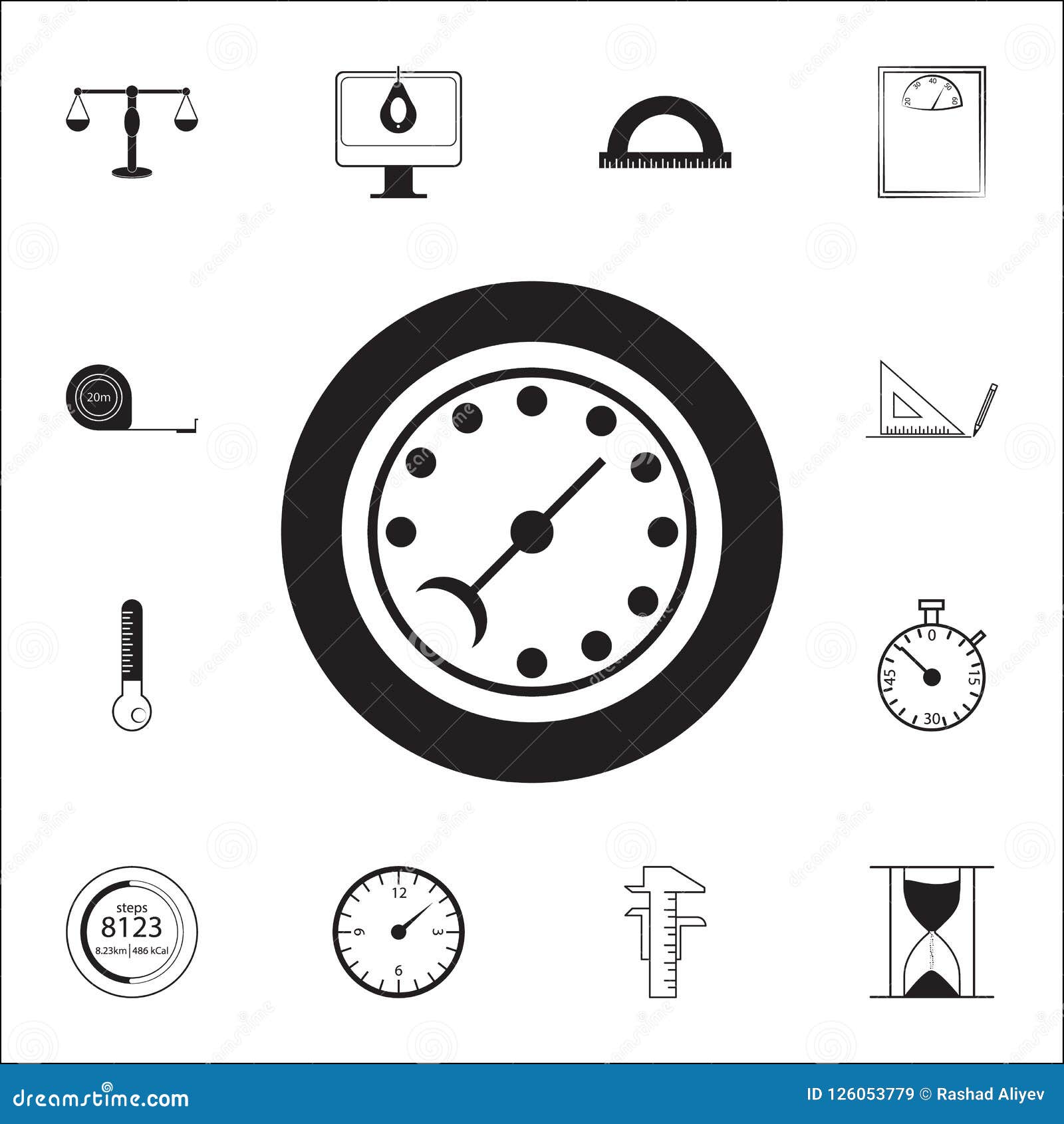 Hygrometericon. Measuring Elements Icons Universal Set for Web and ...