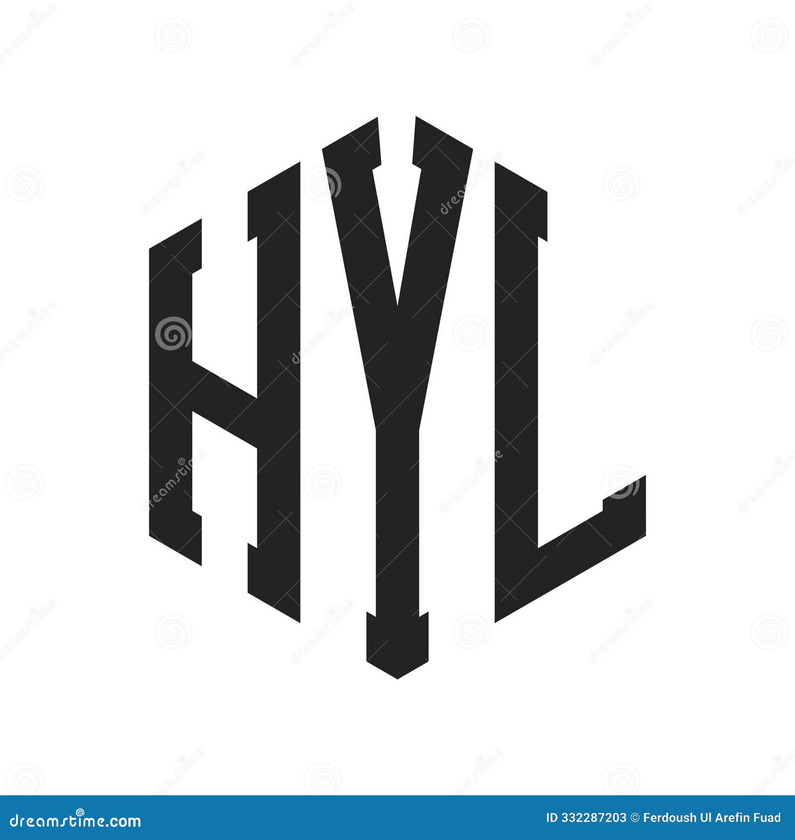 HYL Logo Design. Initial Letter HYL Monogram Logo Using Hexagon Shape ...