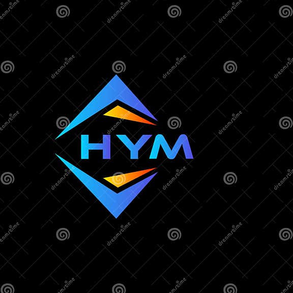 HYM Abstract Technology Logo Design on Black Background. HYM Creative ...