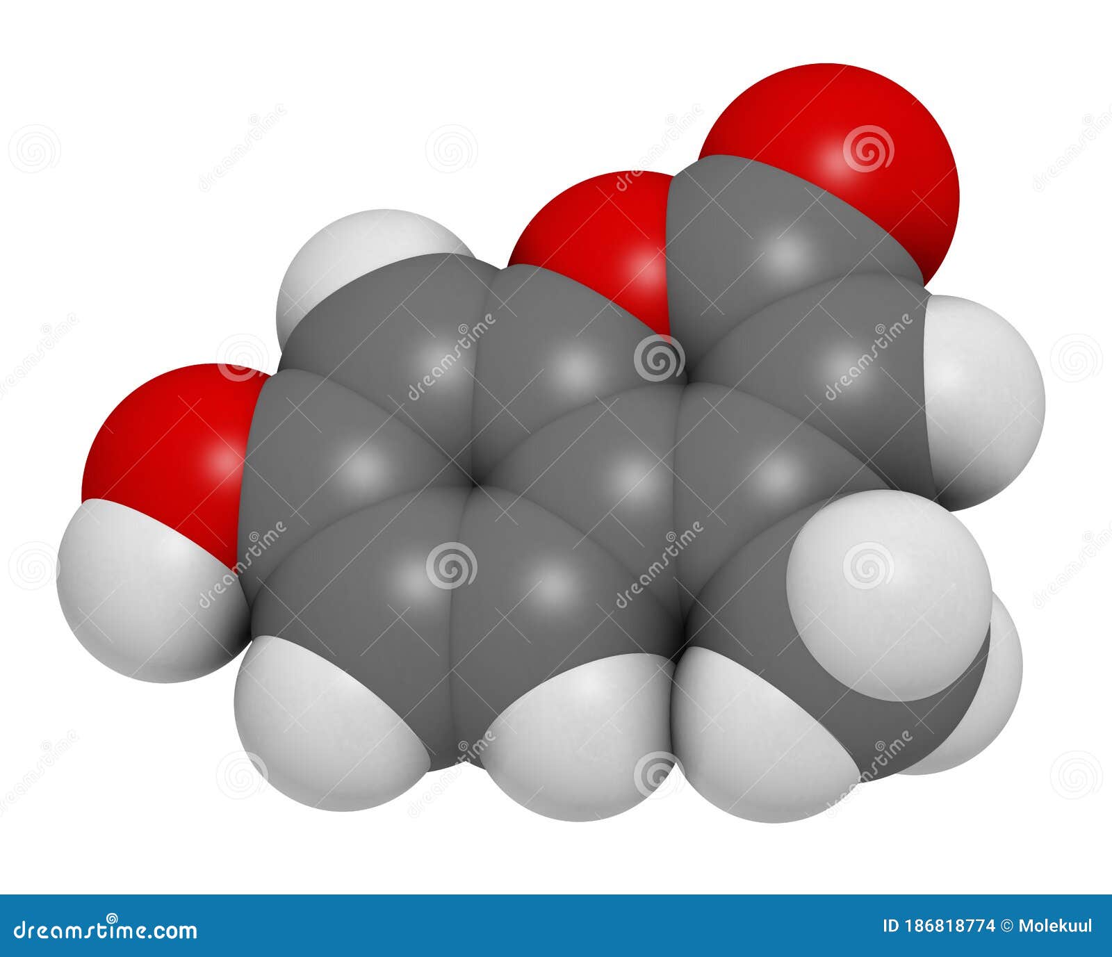 Hymecromone Drug Molecule. 3D Rendering. Atoms Are Represented As ...
