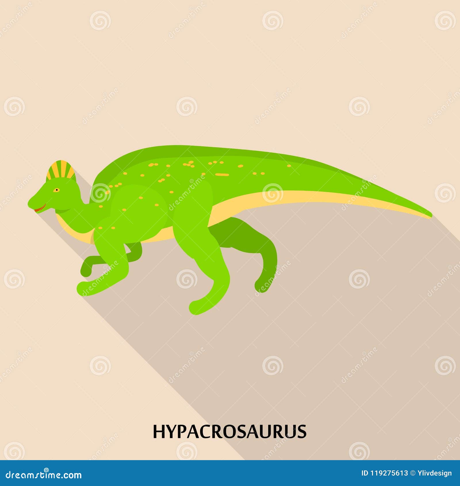 Hypacrosaurus Icon, Flat Style Stock Vector - Illustration of ...