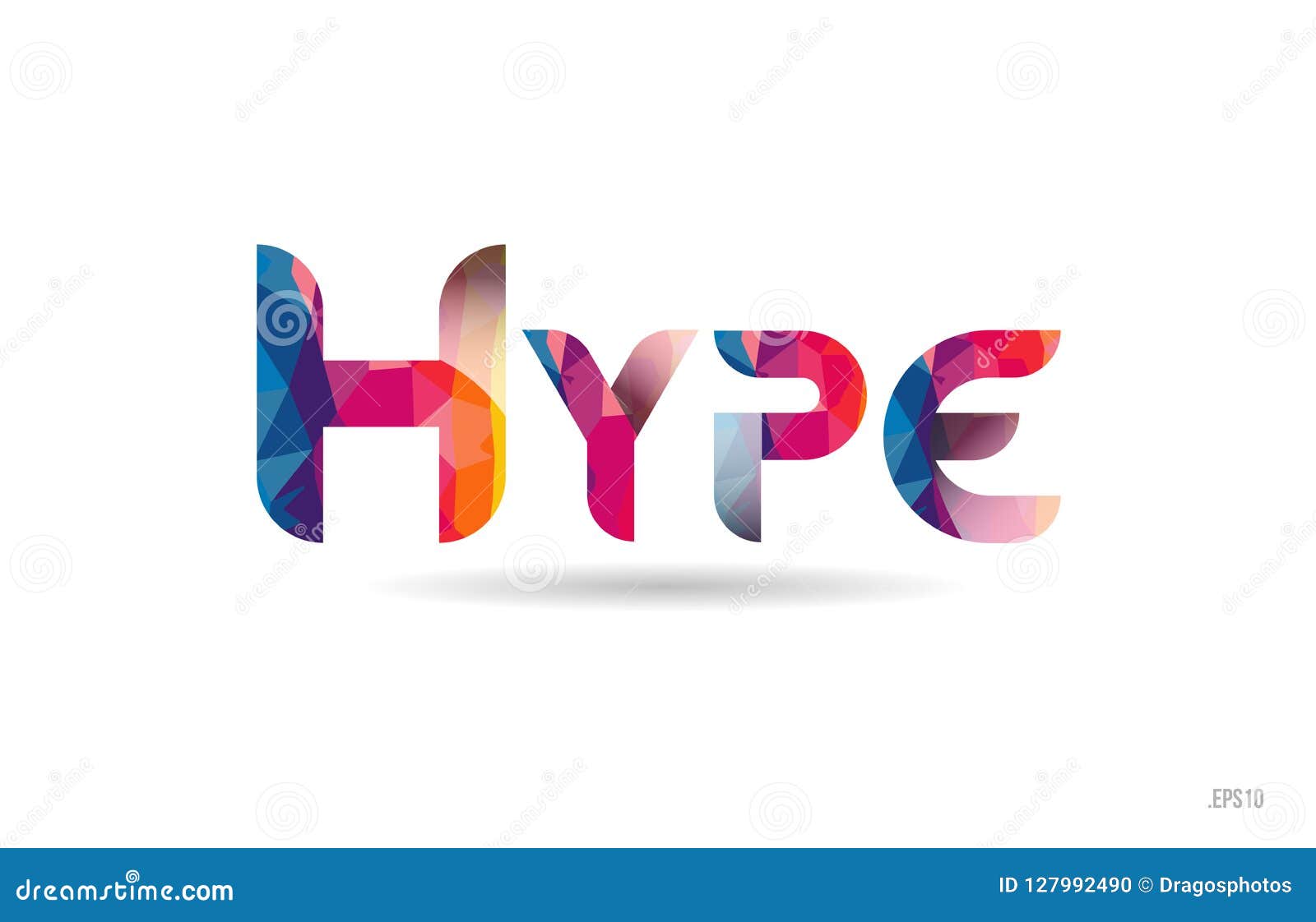 Hype Colored Rainbow Word Text Suitable for Logo Design Stock Vector ...