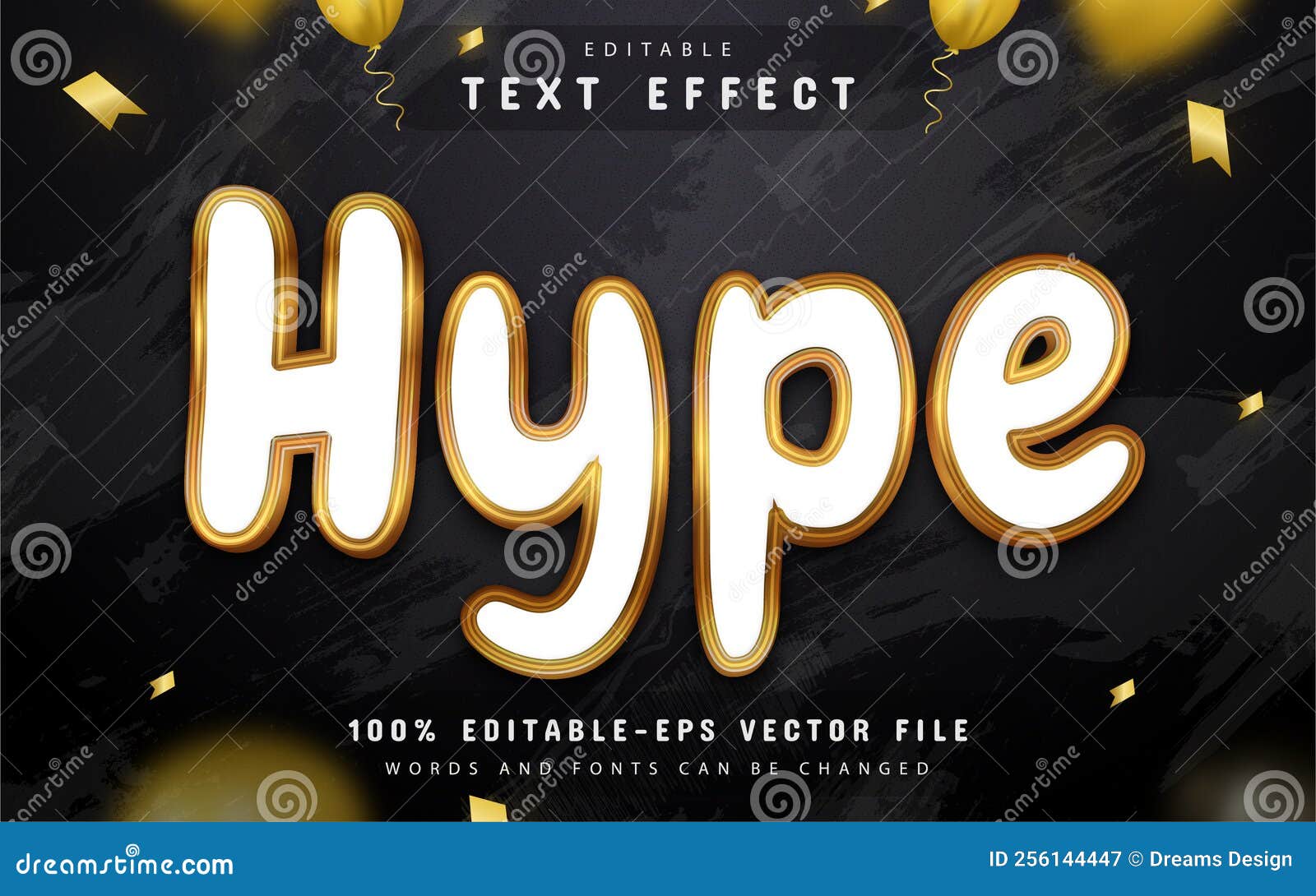 Hype 3d Text Effect Editable Stock Vector - Illustration of headline ...