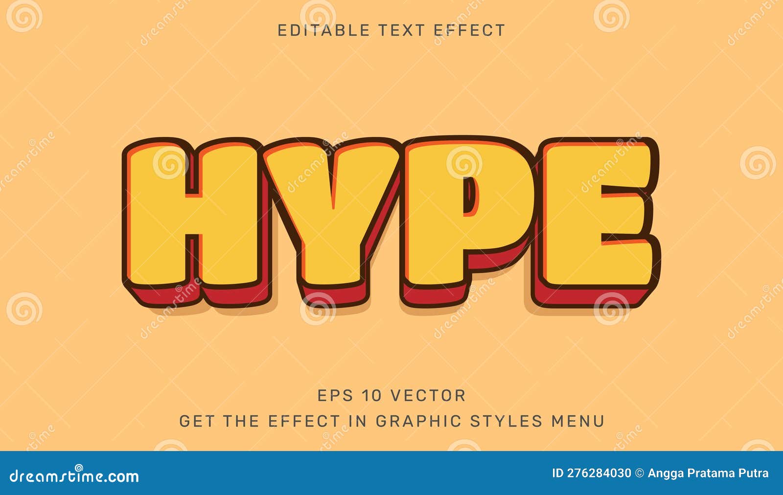 Hype Editable Text Effect Template in 3d Style Stock Vector ...