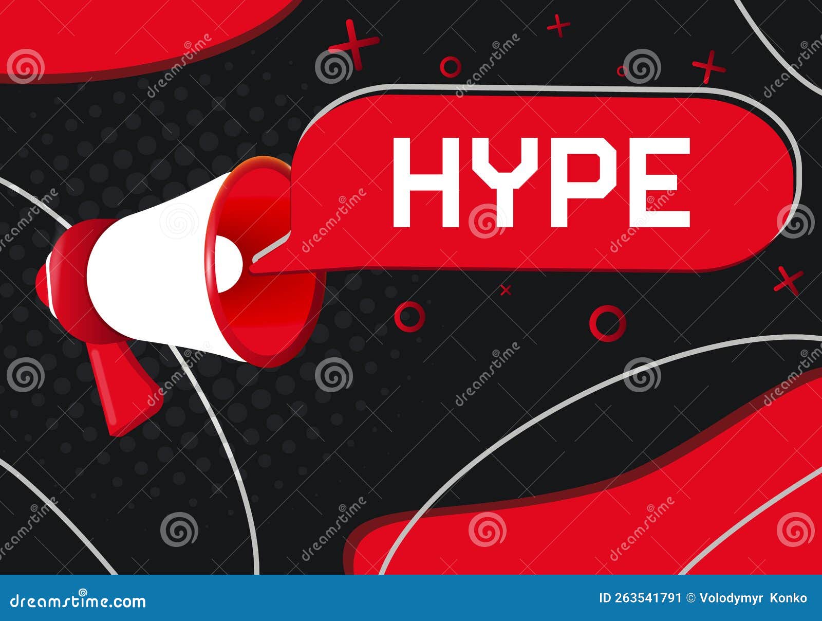 Hype. Hand Holding Megaphone with Speech Bubble Stock Vector ...