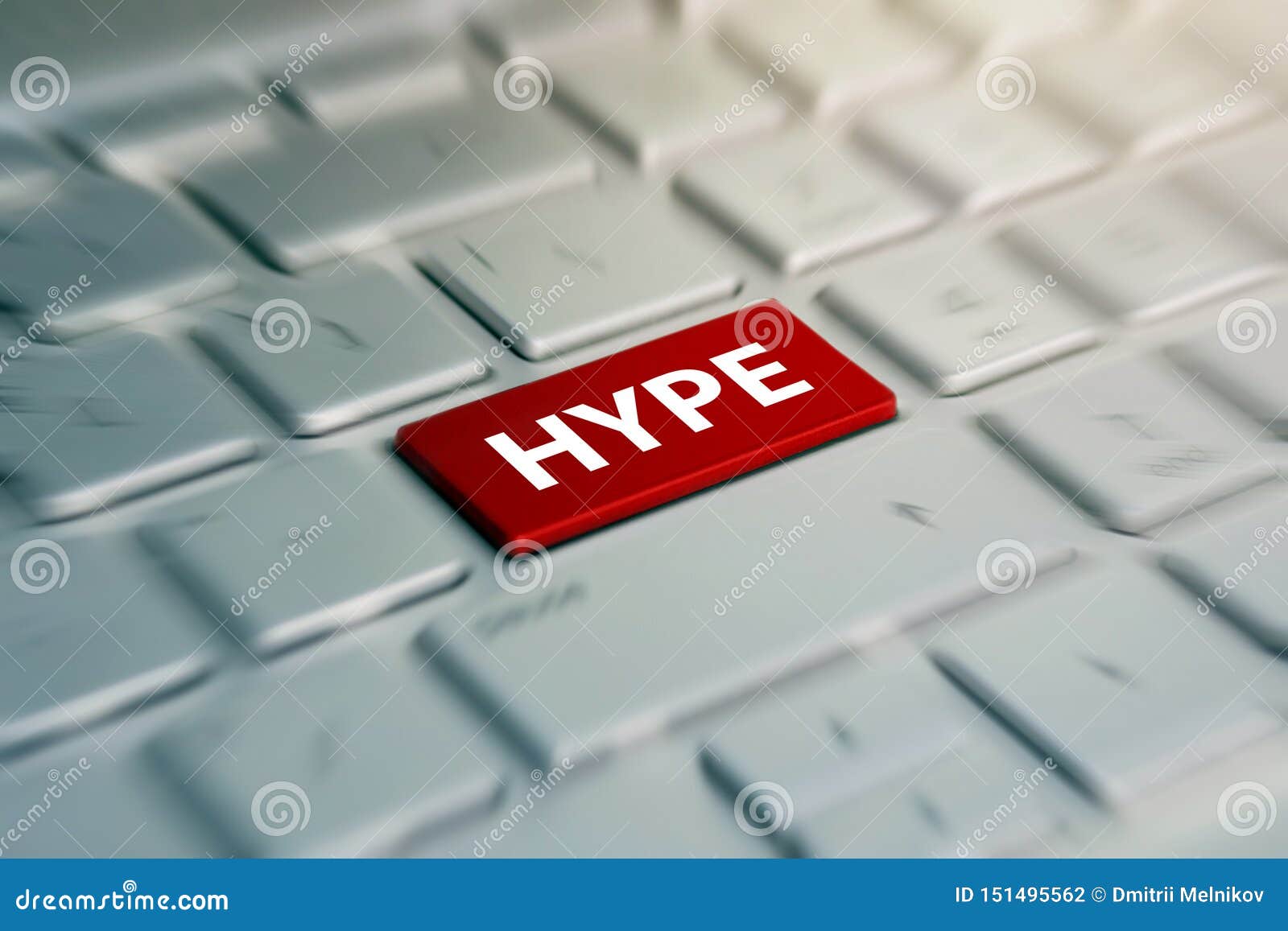 HYPE Red Button on Computer Keyboard. Blurred in Motion Background ...