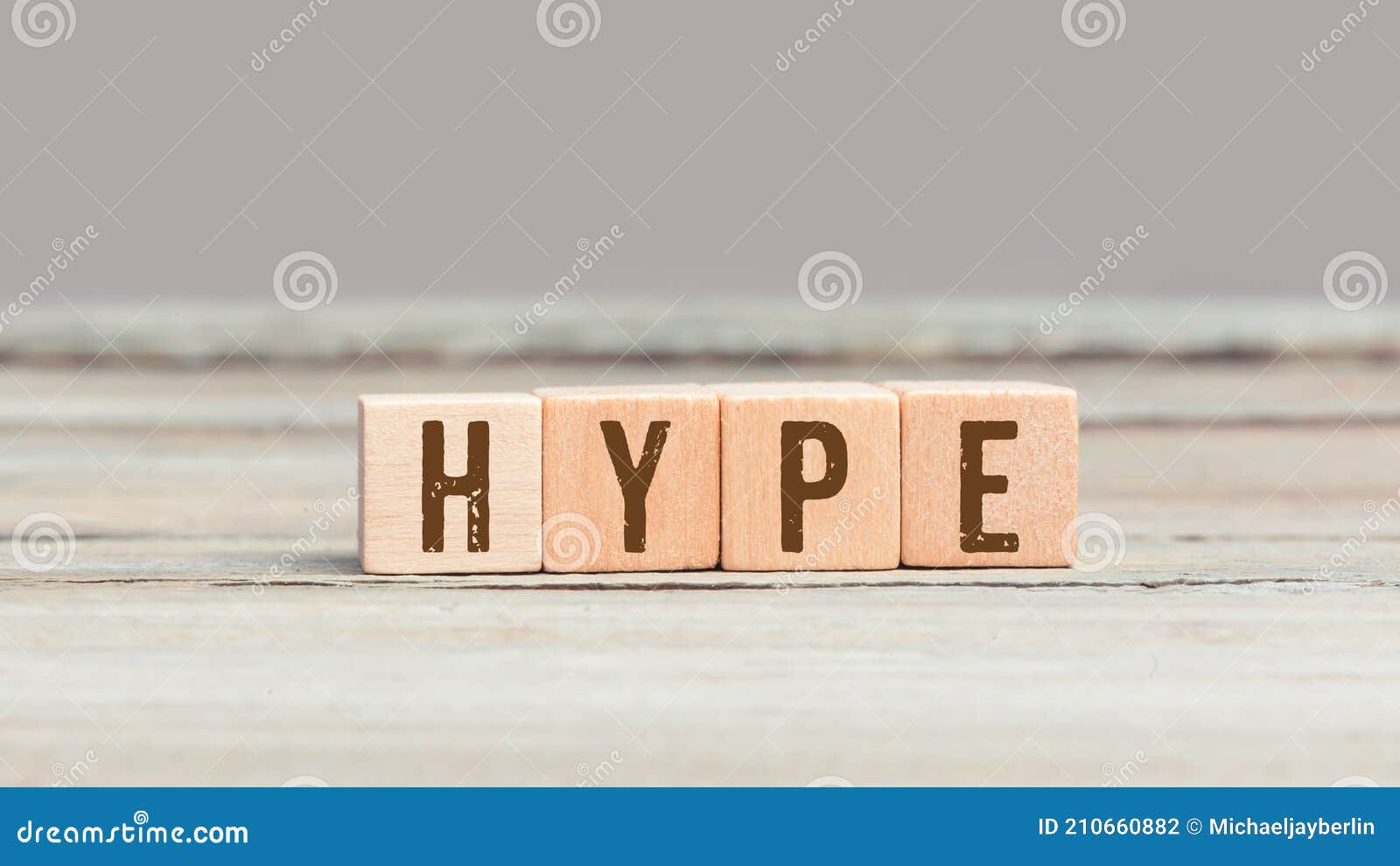 Hype Word on Wood Cube Dices on Aged Table Stock Photo - Image of word ...