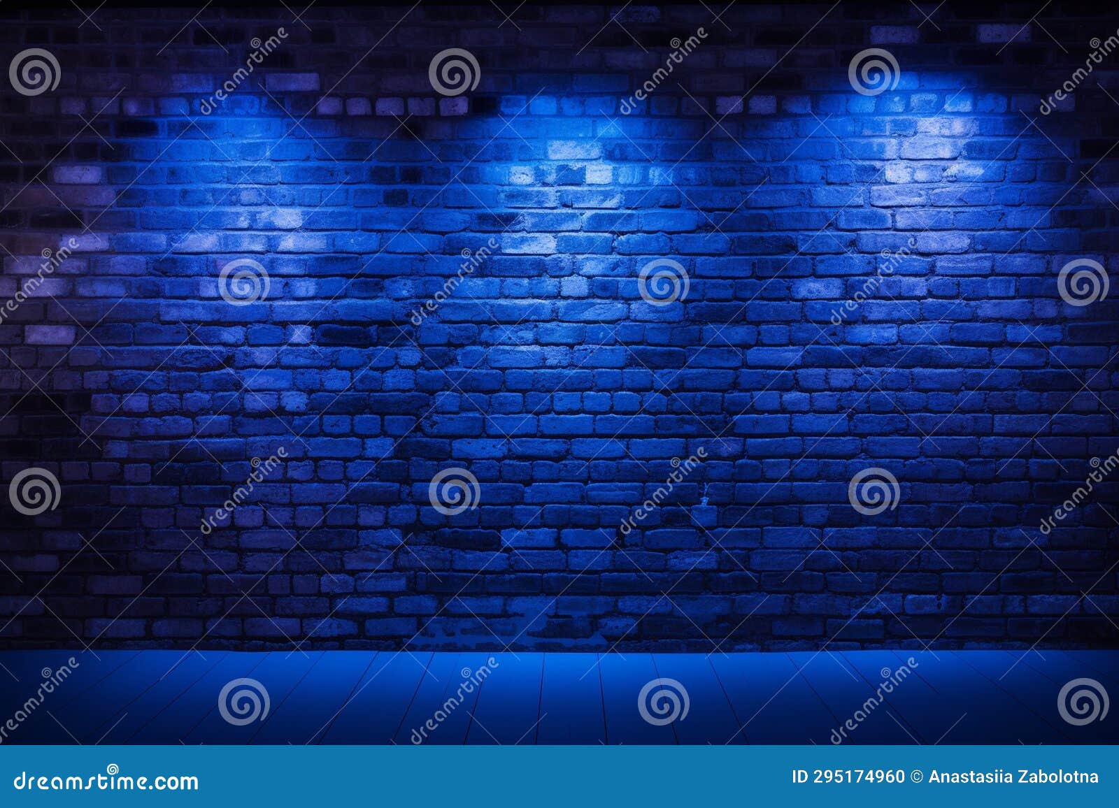 Hyper Blue Neon Brick Wall stock illustration. Illustration of textured ...
